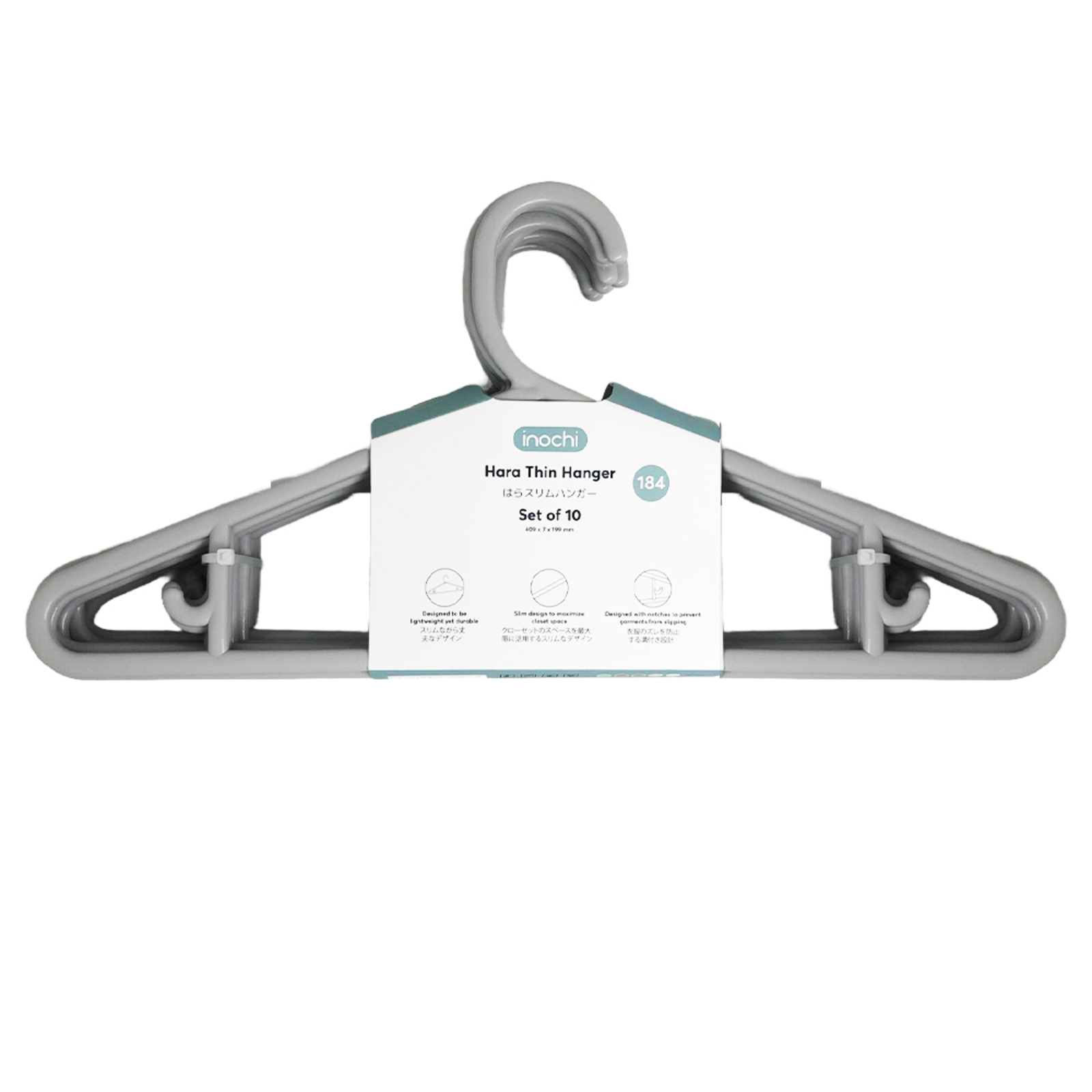 Inochi Thin Hanger Grey | NTUC FairPrice