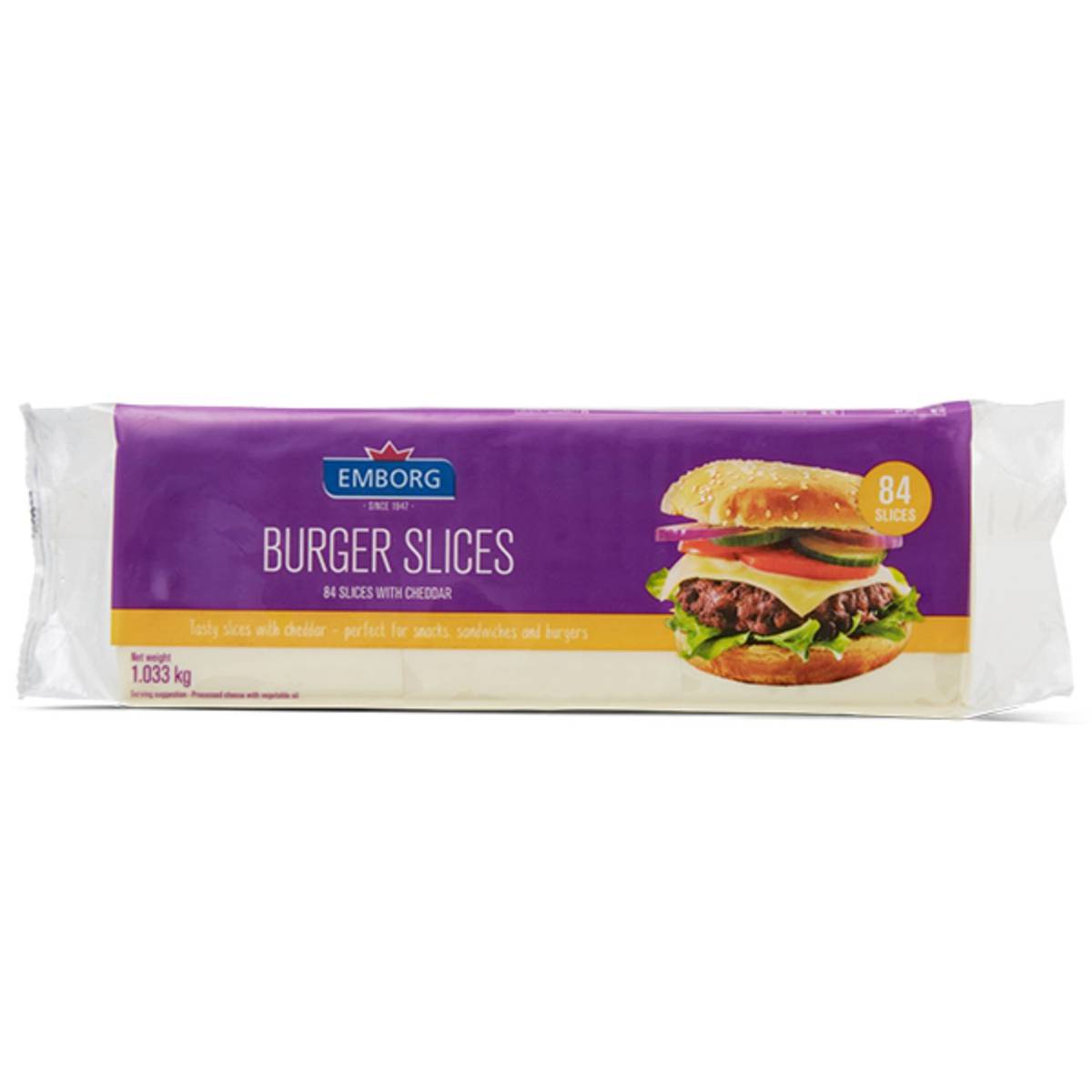 EMBORG Halal White Cheddar Cheese Slice 84pcs - Chilled | NTUC FairPrice