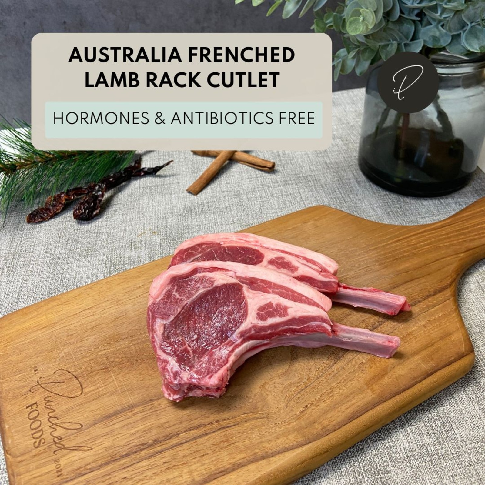 Punched Foods Australia Grass Fed Frenched Lamb Rack | NTUC FairPrice