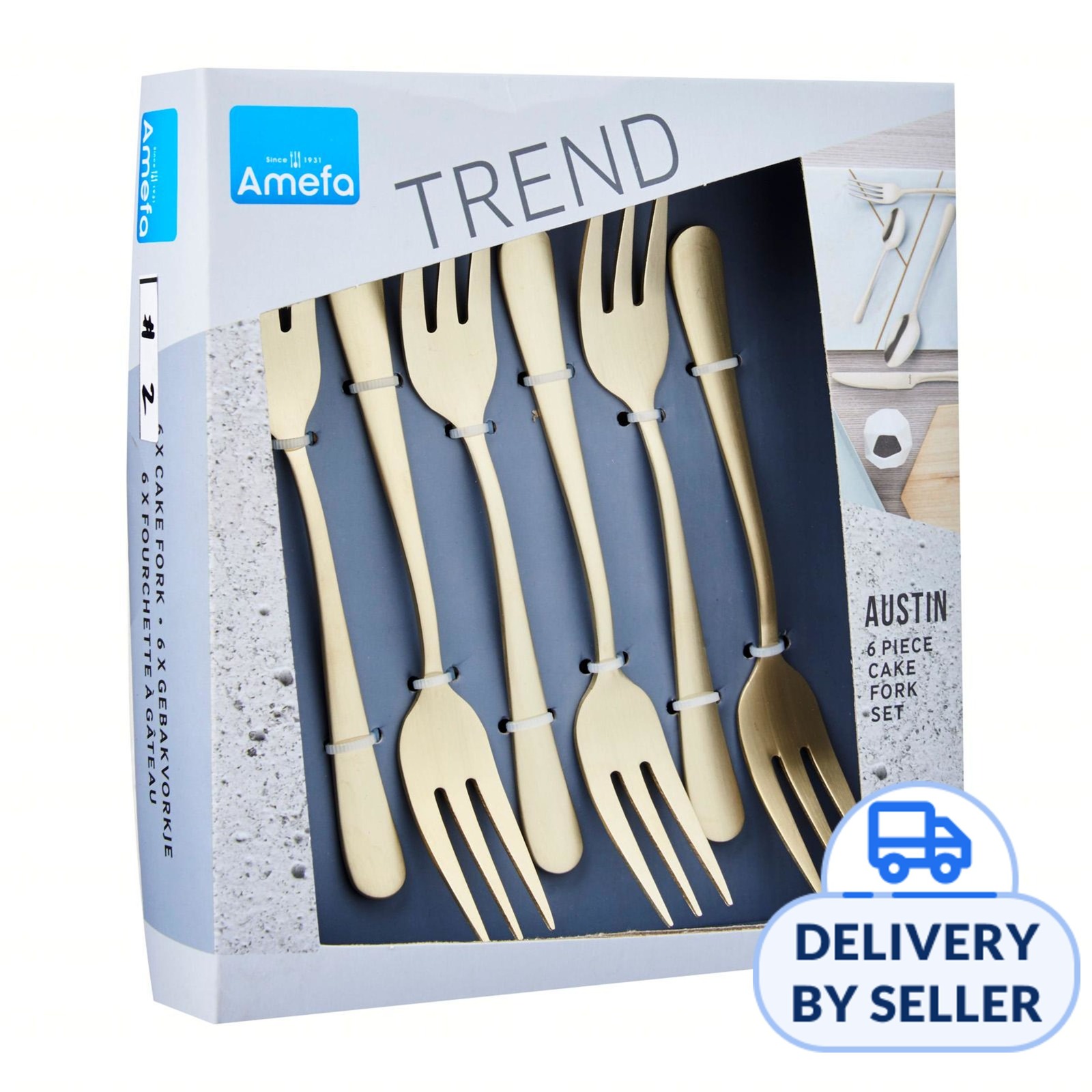 Amefa Cake Fork Set 6's Trend Champagne Finish | NTUC FairPrice