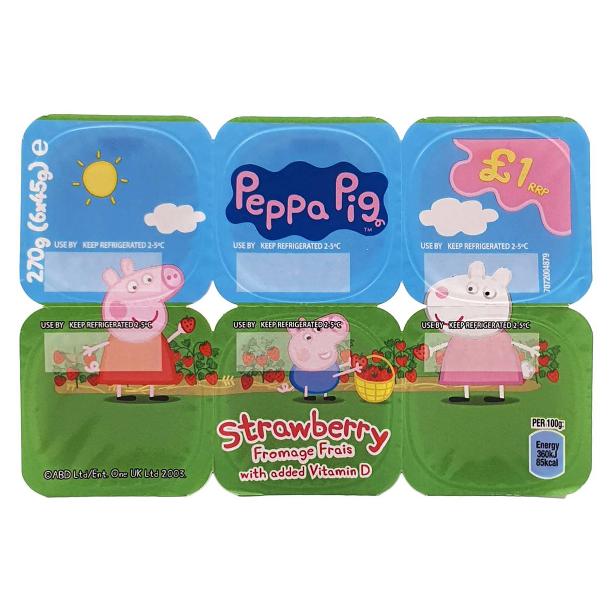 Yoplait Peppa Pig Strawberry Fromage Frais 6X45G | NTUC FairPrice