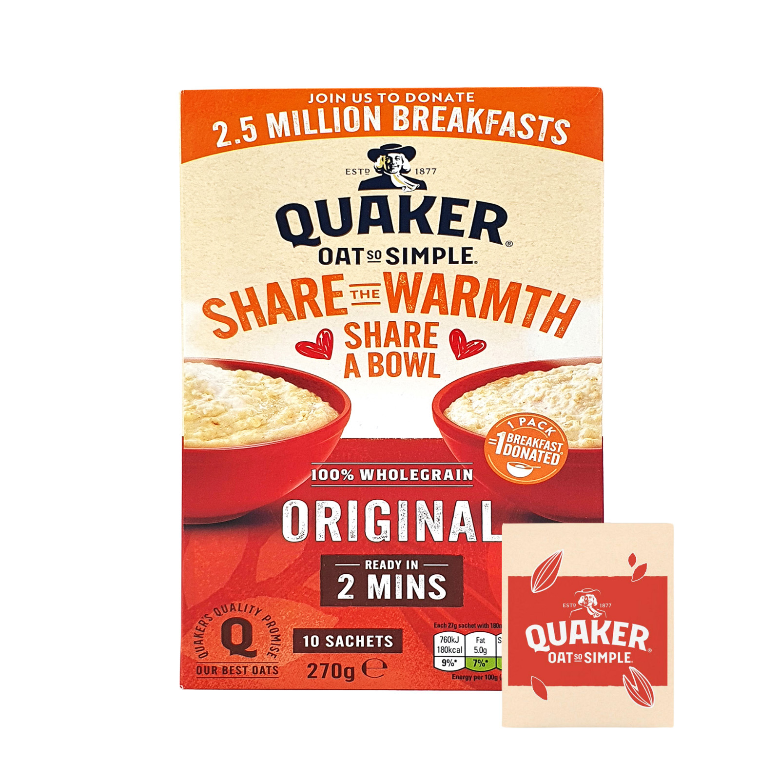 Quaker Oat So Simple Original Porridge Sachets 10 x 27G | NTUC FairPrice