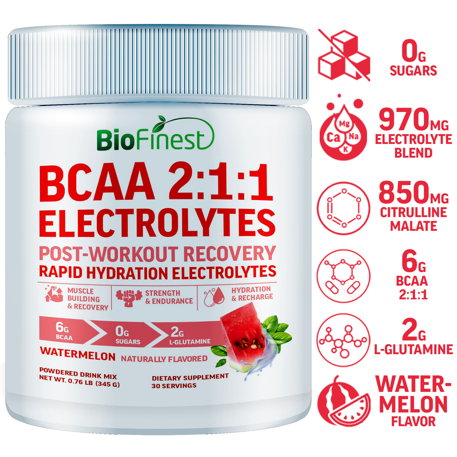 Biofinest BCAA 2:1:1 Electrolyte Powder Muscle Hydration | NTUC FairPrice