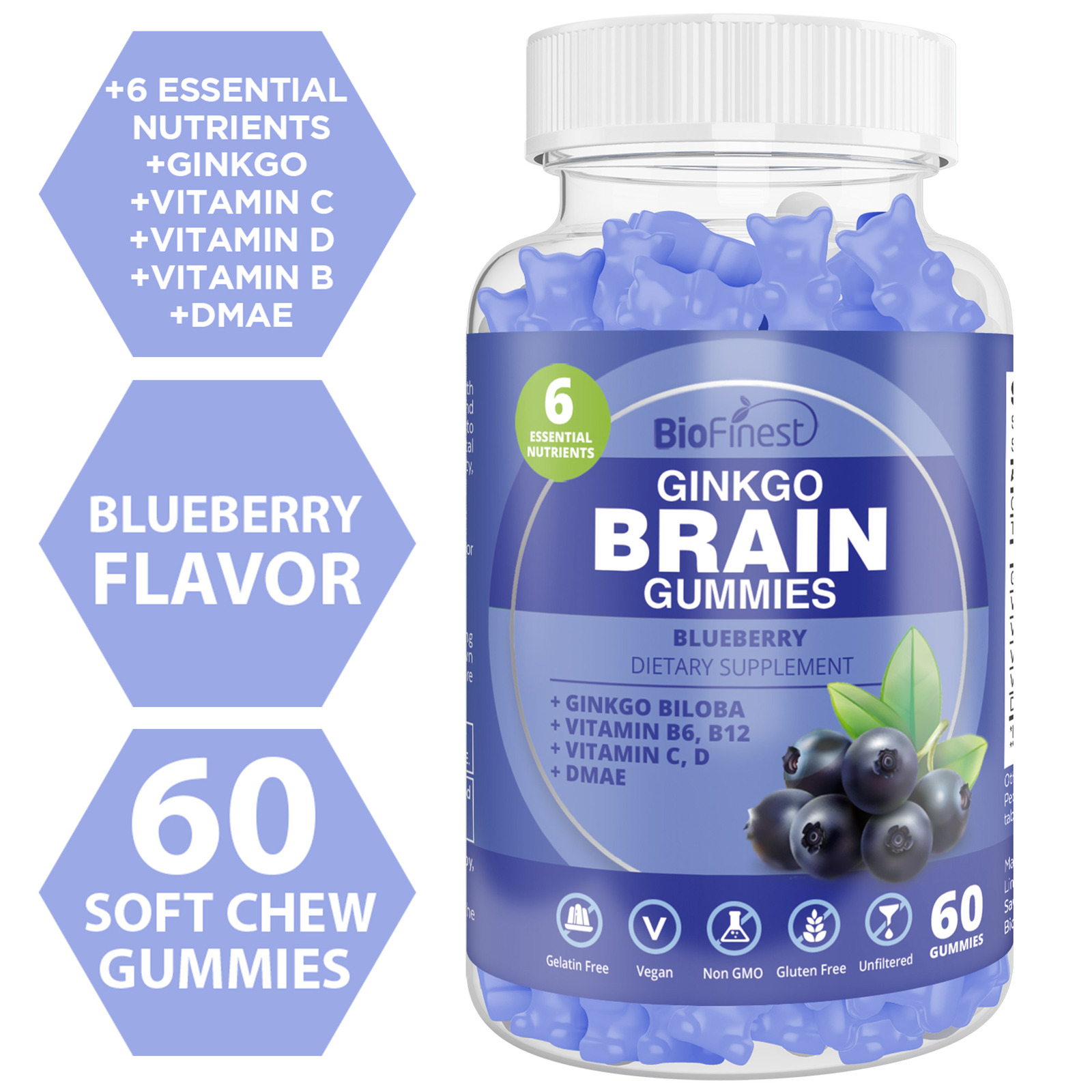 Biofinest Ginkgo Biloba Brain Gummy Supplement Vitamin B C D | NTUC ...