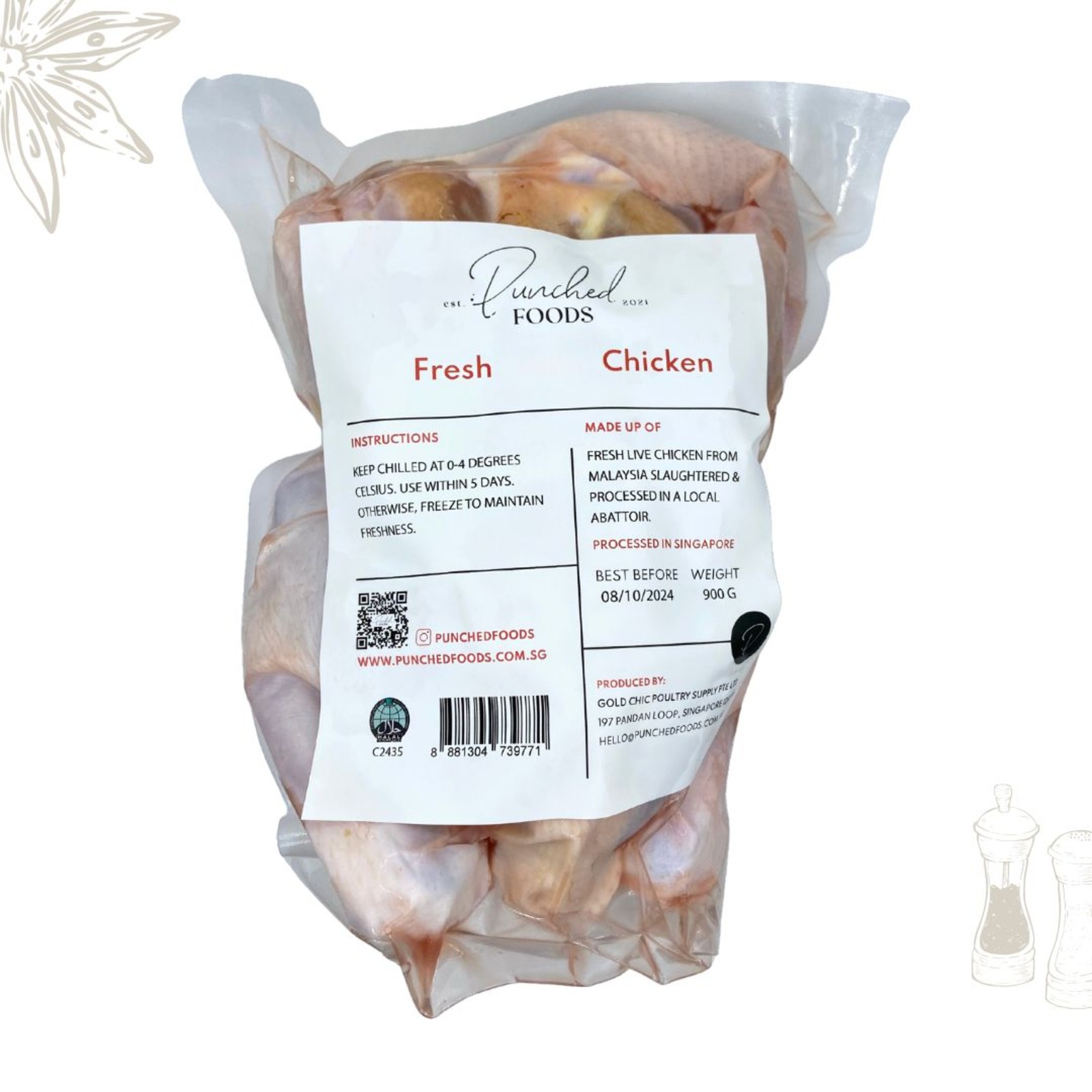 Punched Foods Fresh Whole Chicken | NTUC FairPrice