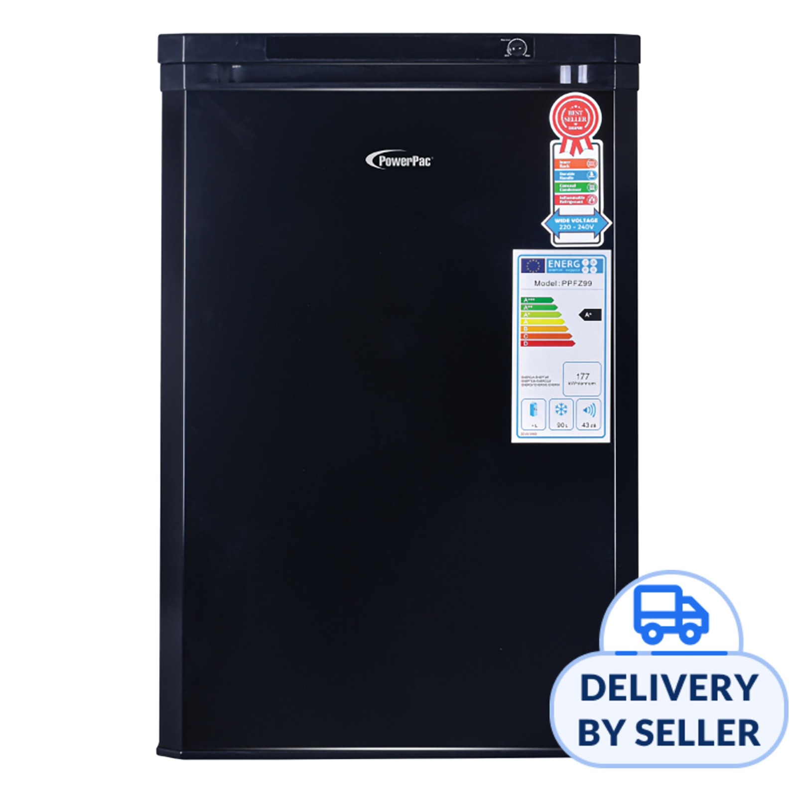 PowerPac (PPFZ99) Upright Freezer 99L - Black | NTUC FairPrice