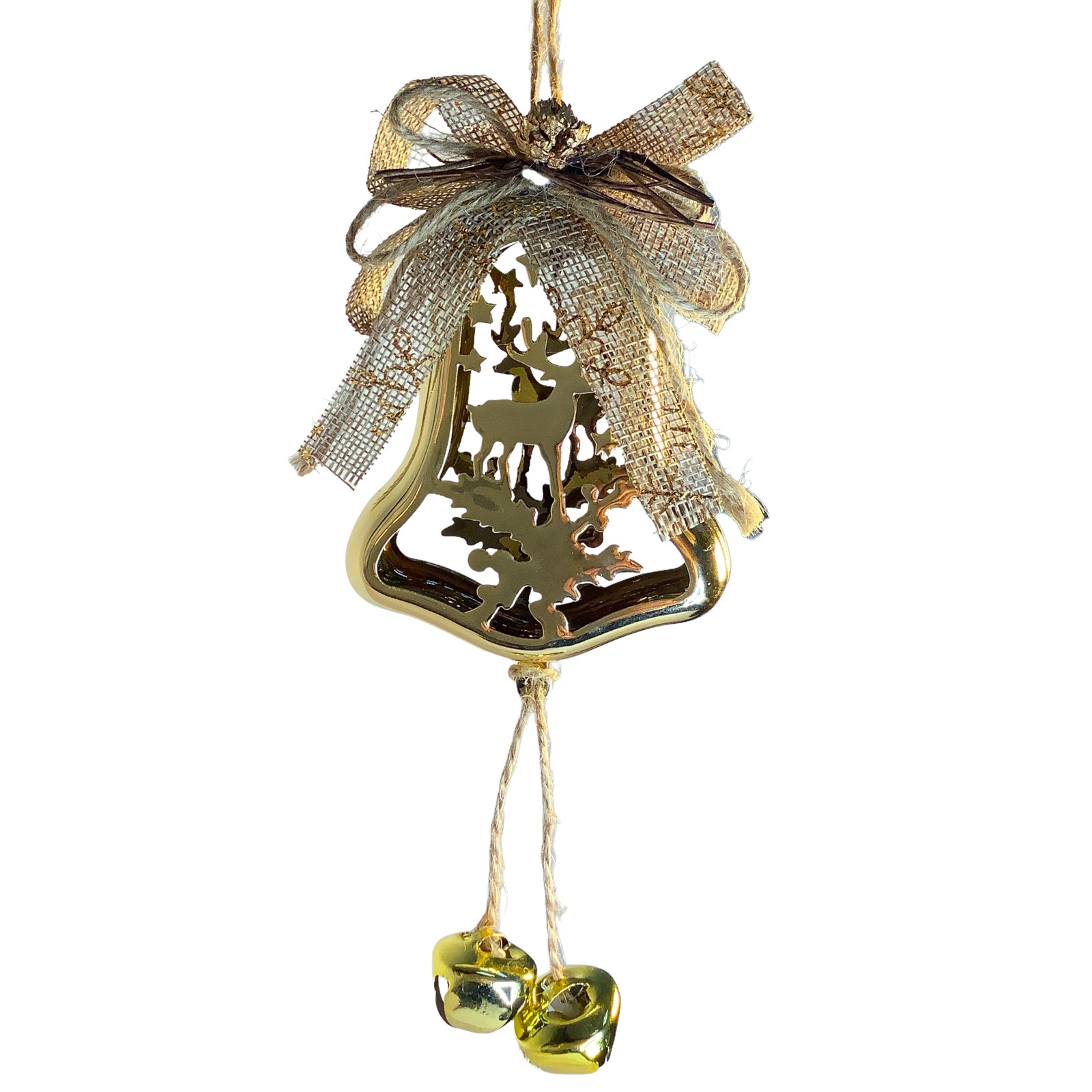 Partyforte 12*8cm Hanging Deco - Ribbon Bell & Bells (Gold) | NTUC ...
