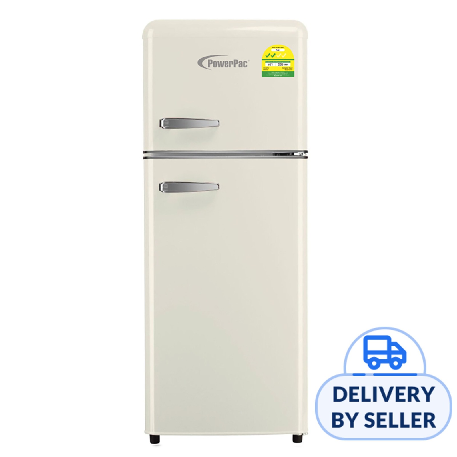 PowerPac 2 Door Retro Fridge 114L (PPF118) - Ivory | NTUC FairPrice