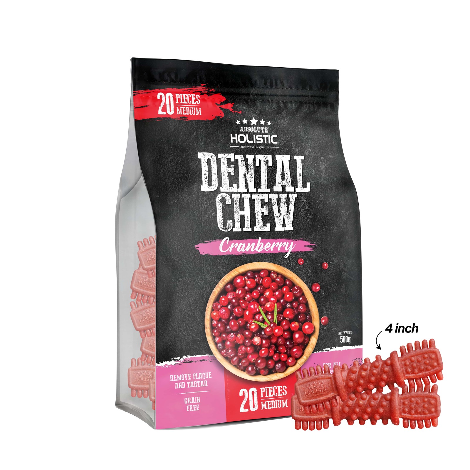 Absolute Holistic Cranberry Dog Dental Chew Jumbo Pack | NTUC FairPrice