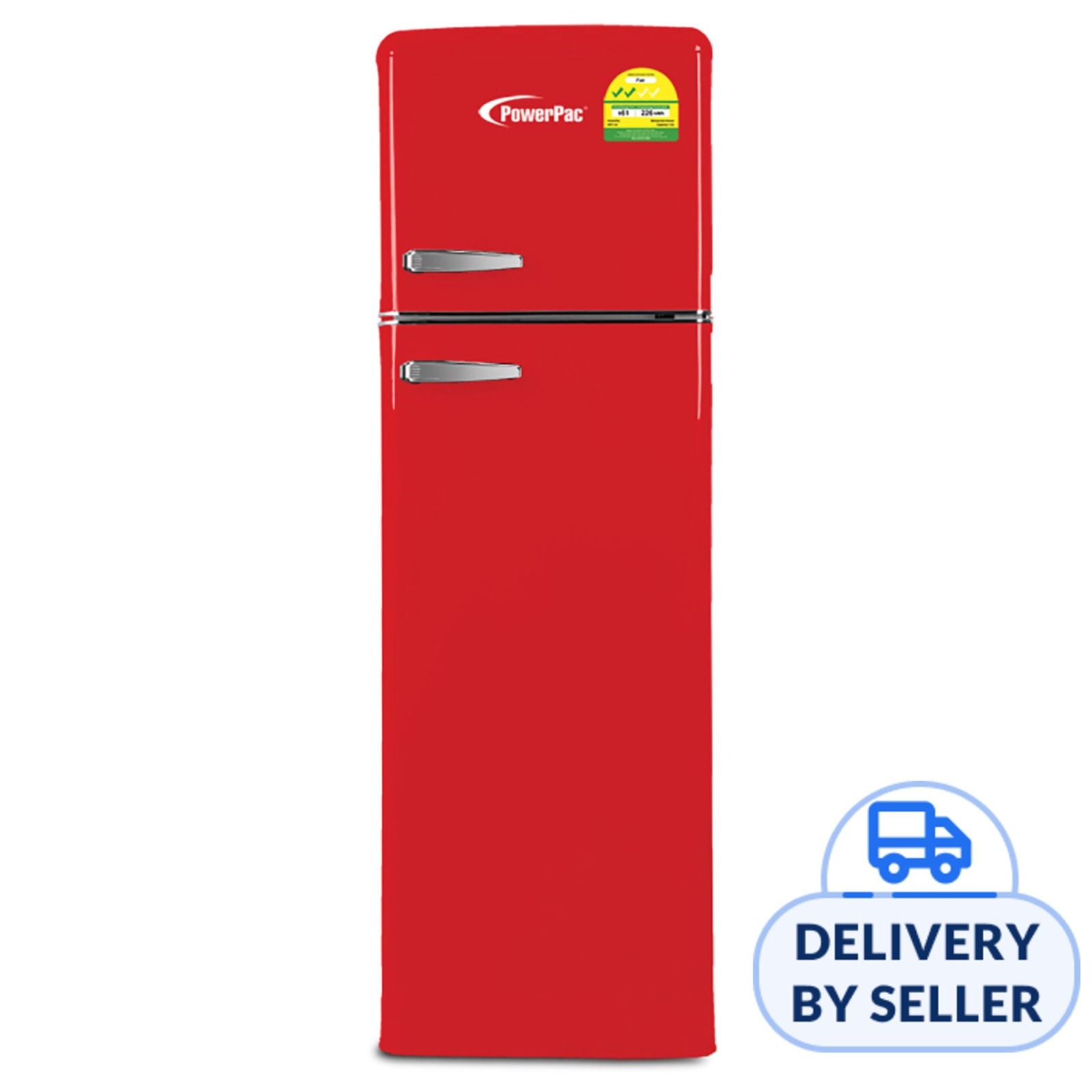 PowerPac Retro Fridge 255L (PPF260) - Red | NTUC FairPrice