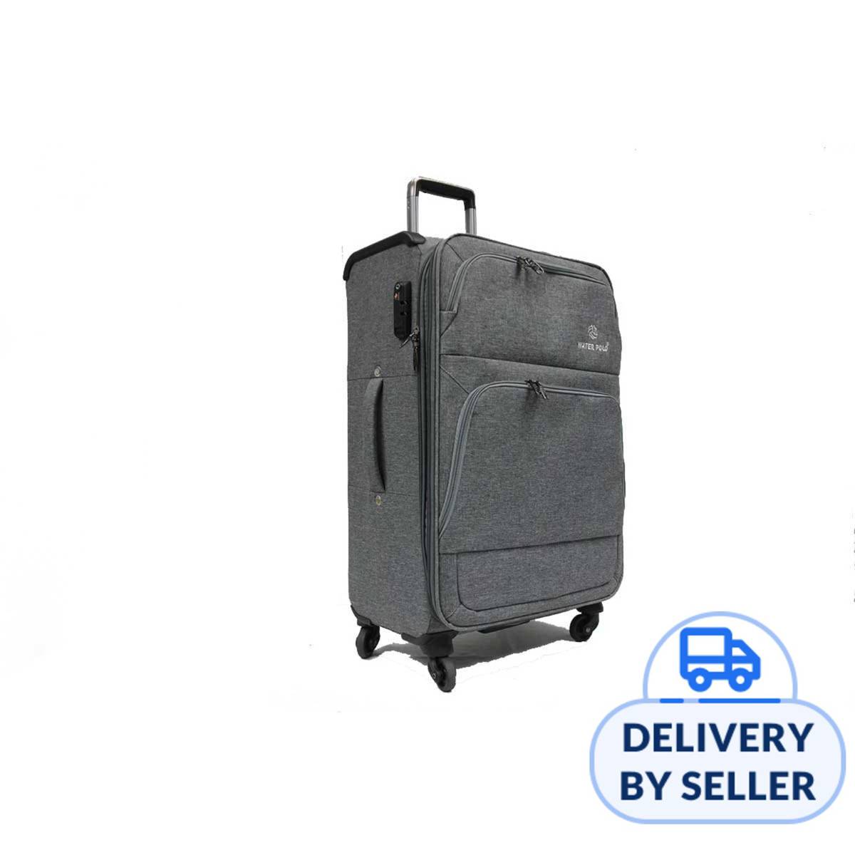 28" Grey Ultralight Softside Expandable Luggage TSA Lock | NTUC FairPrice