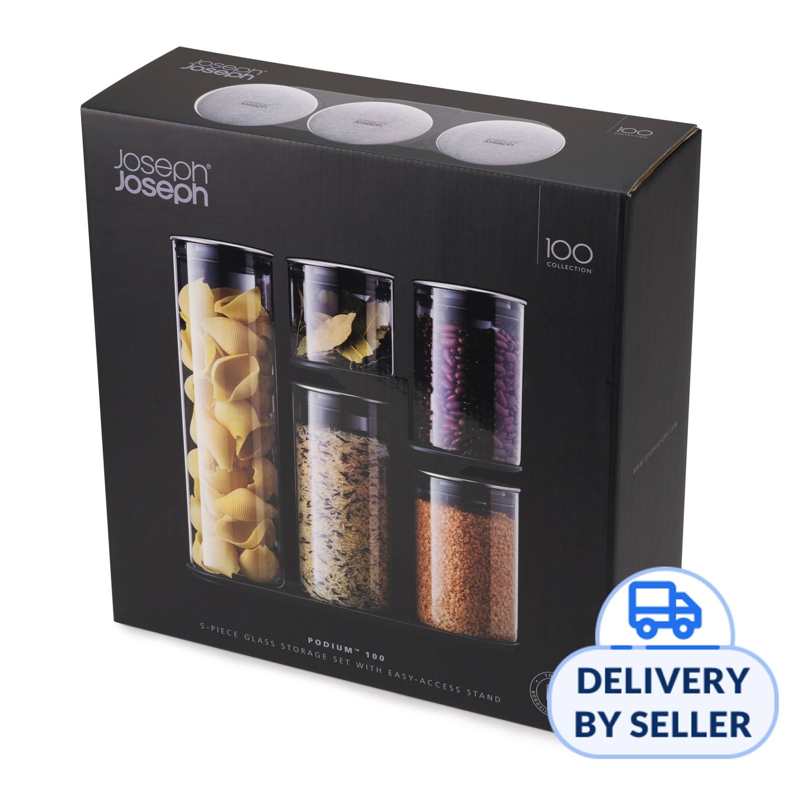 Joseph Joseph Podium 100 5pcs Glass Storage Jar Set | NTUC FairPrice