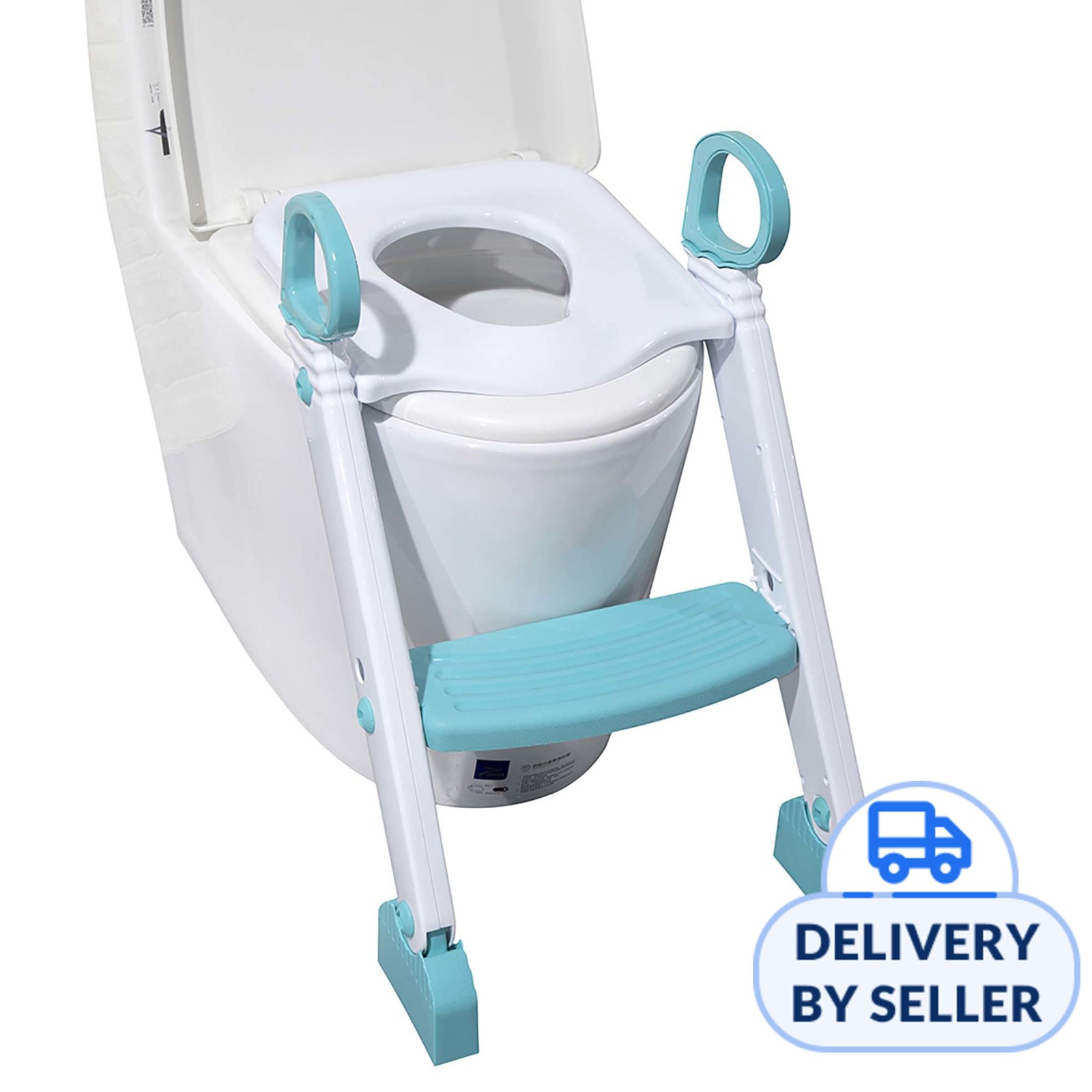 Lucky Baby Step Up Potty Training Seat W/Ladder - Blue | NTUC FairPrice
