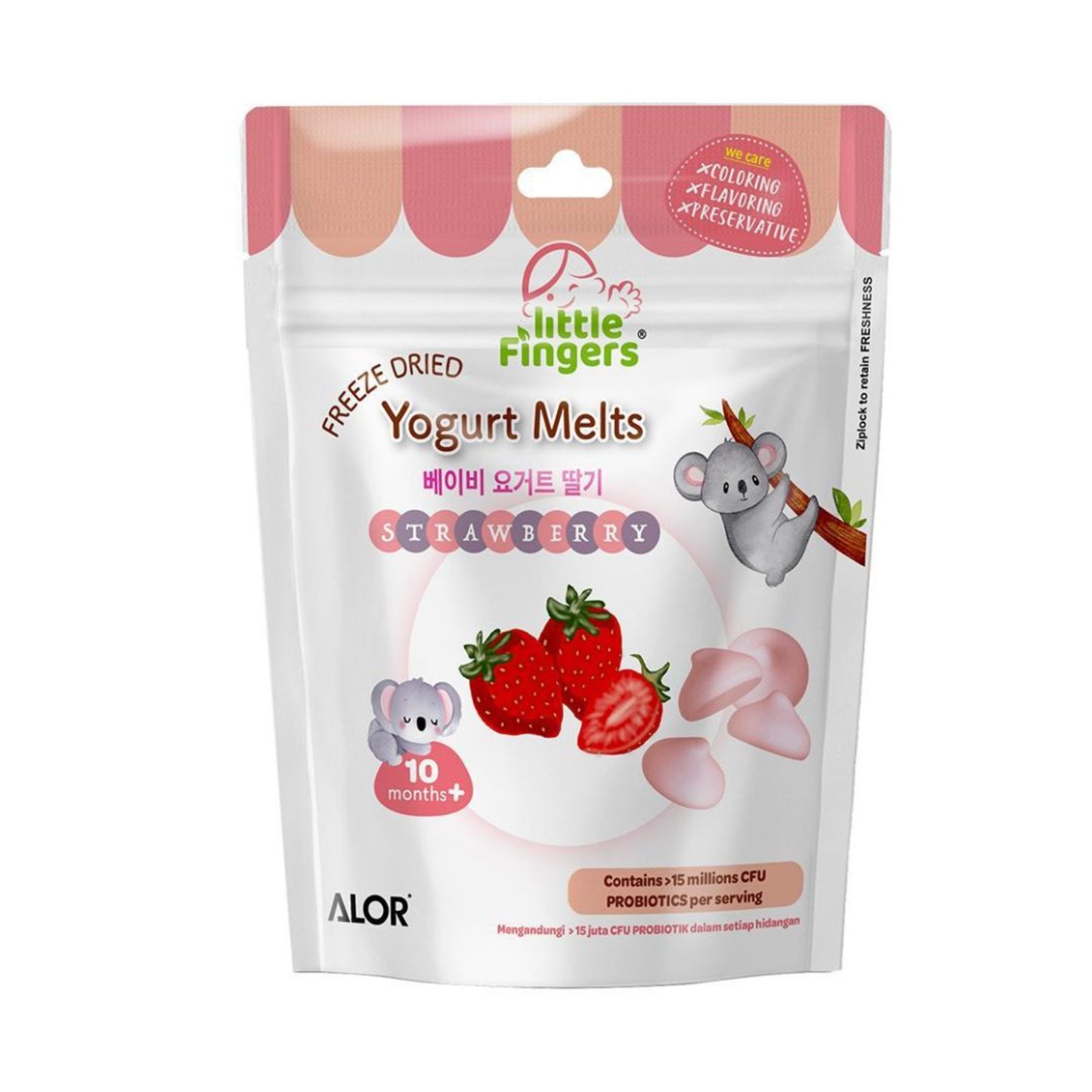 Alor Little Fingers Freeze Dried Yogurt Melts - Strawberry | NTUC FairPrice
