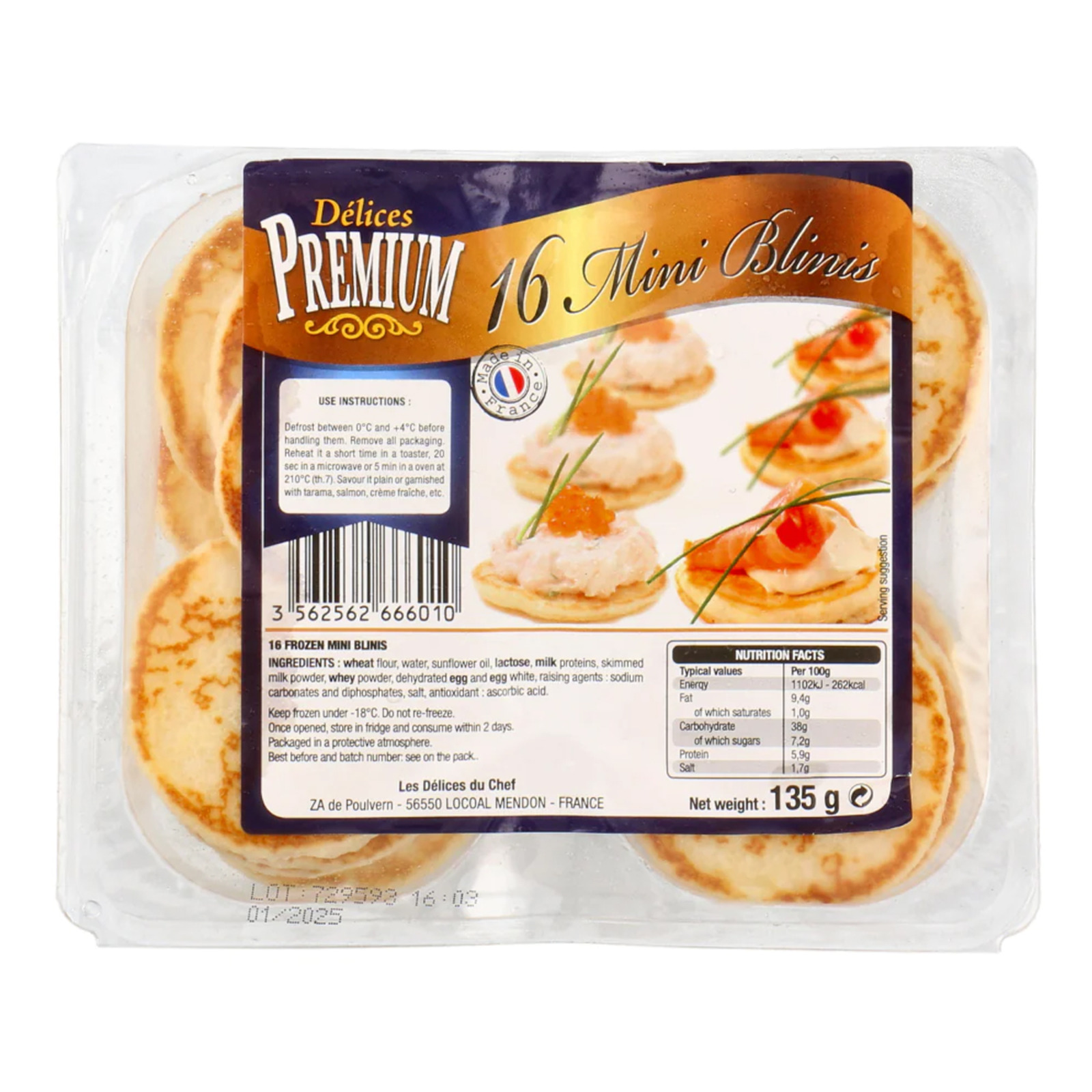 Les Delices du Chef Mini Blinis 5.5cm 16pcs - By Culina | NTUC FairPrice