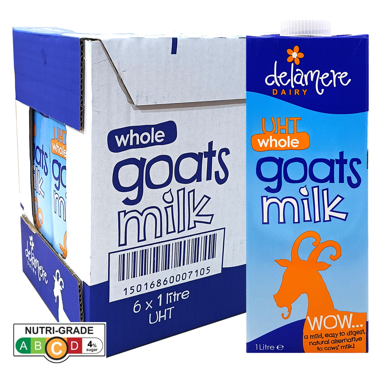 Delamere Dairy UHT Whole Goats Milk 6 x 1L - Case | NTUC FairPrice
