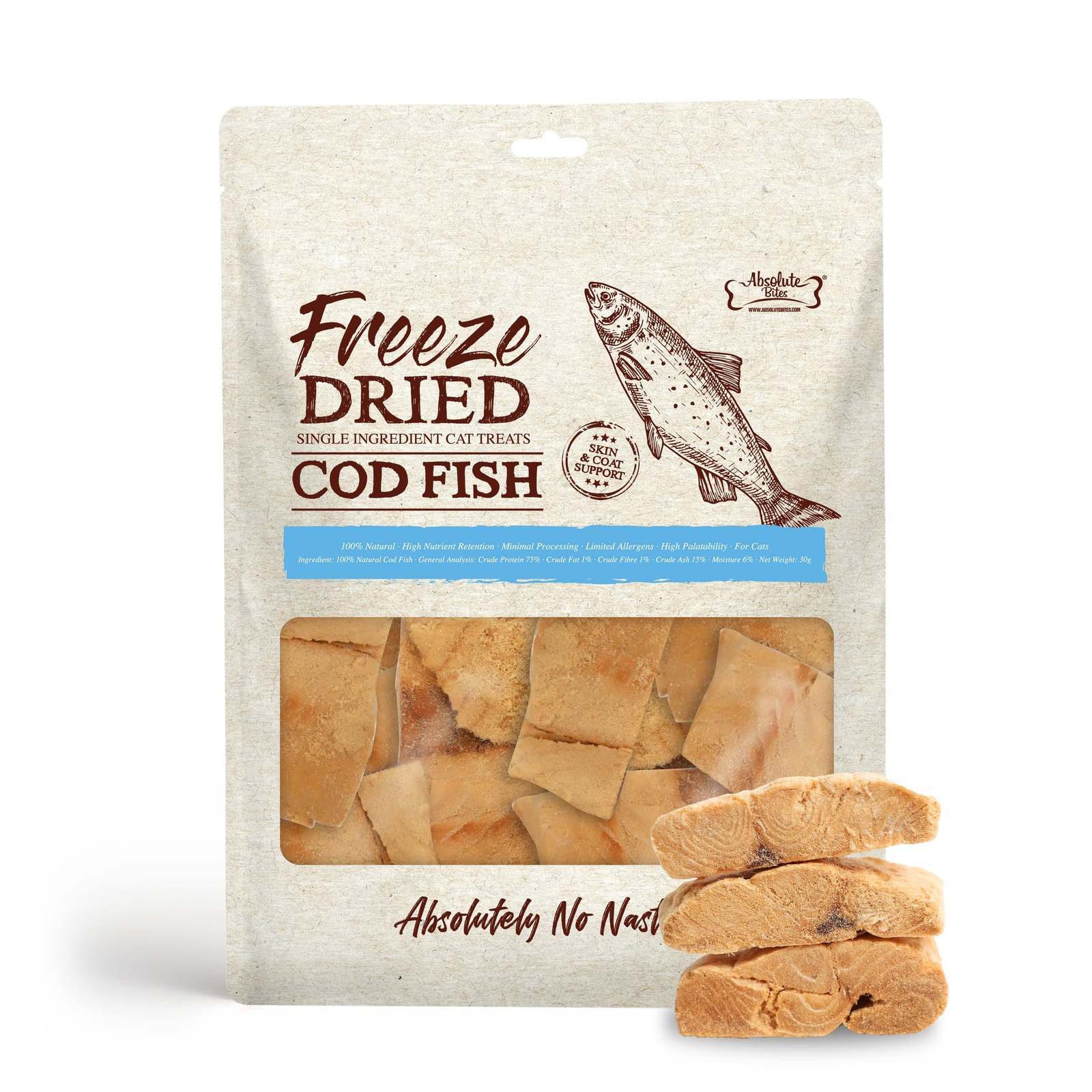 Absolute Bites Freeze Dried Cat Treats Cod Fish | NTUC FairPrice