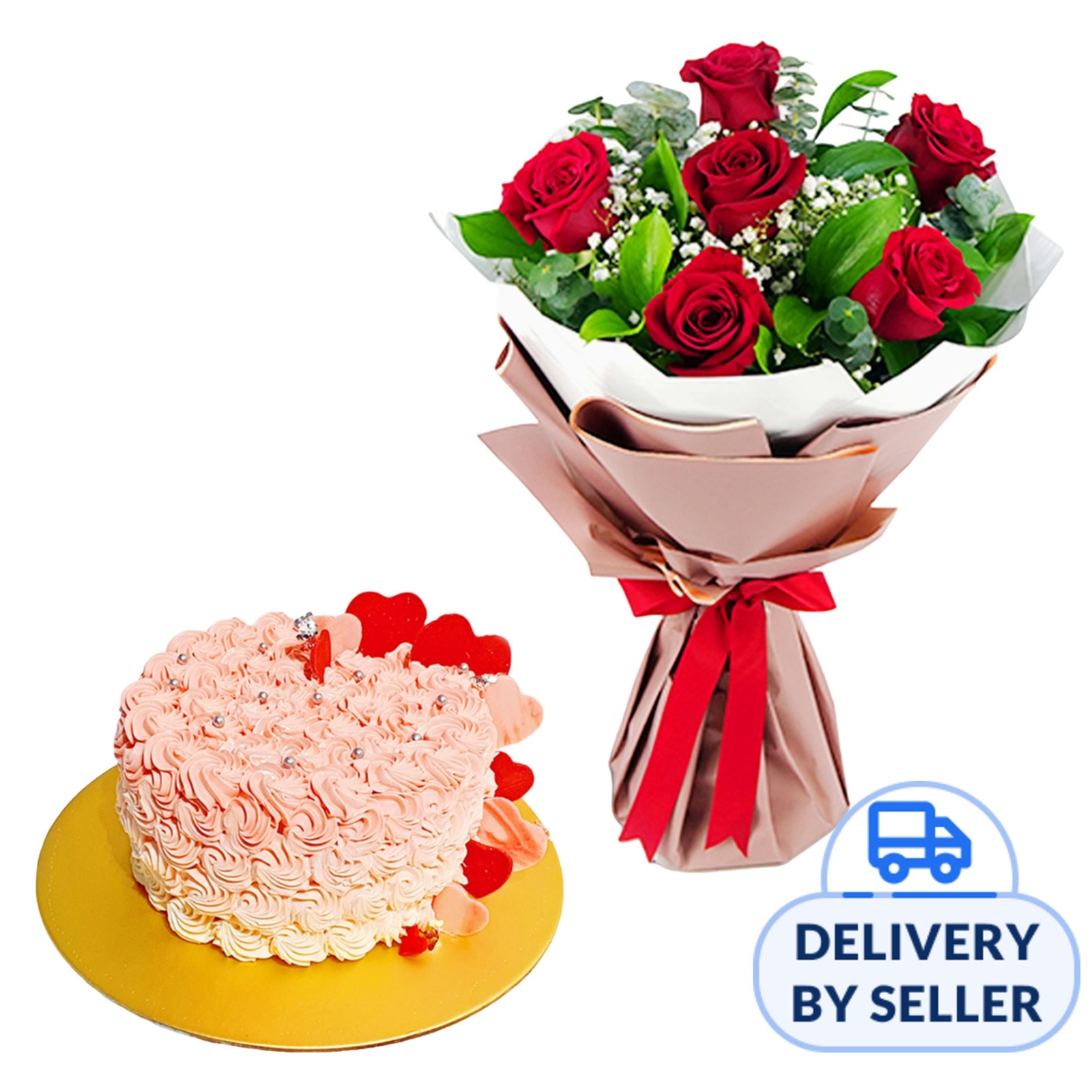 FNP Roses Bouquet With Fairy Cake | NTUC FairPrice