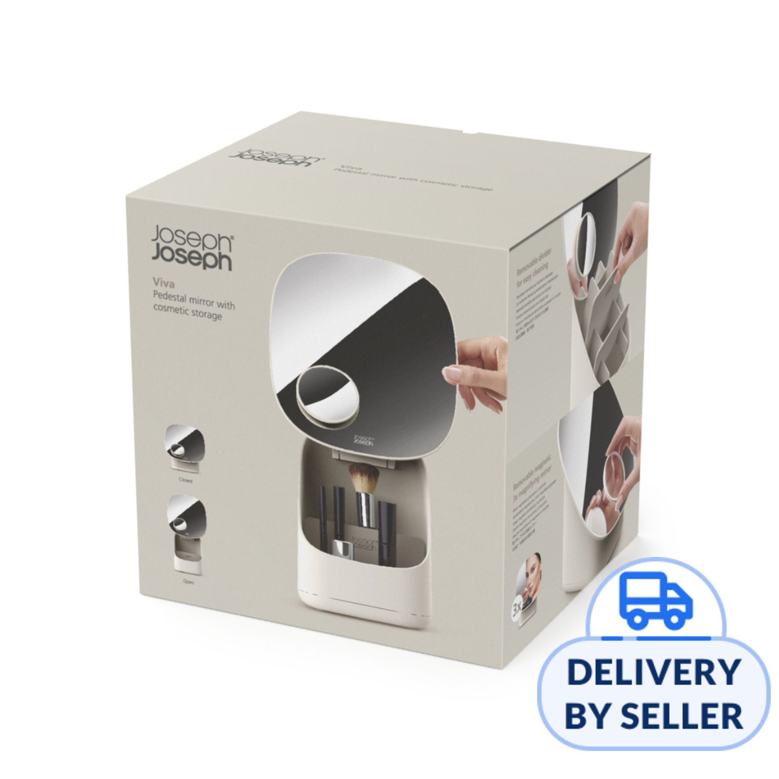 Joseph Joseph Viva Pedestal Mirror With Storage | NTUC FairPrice