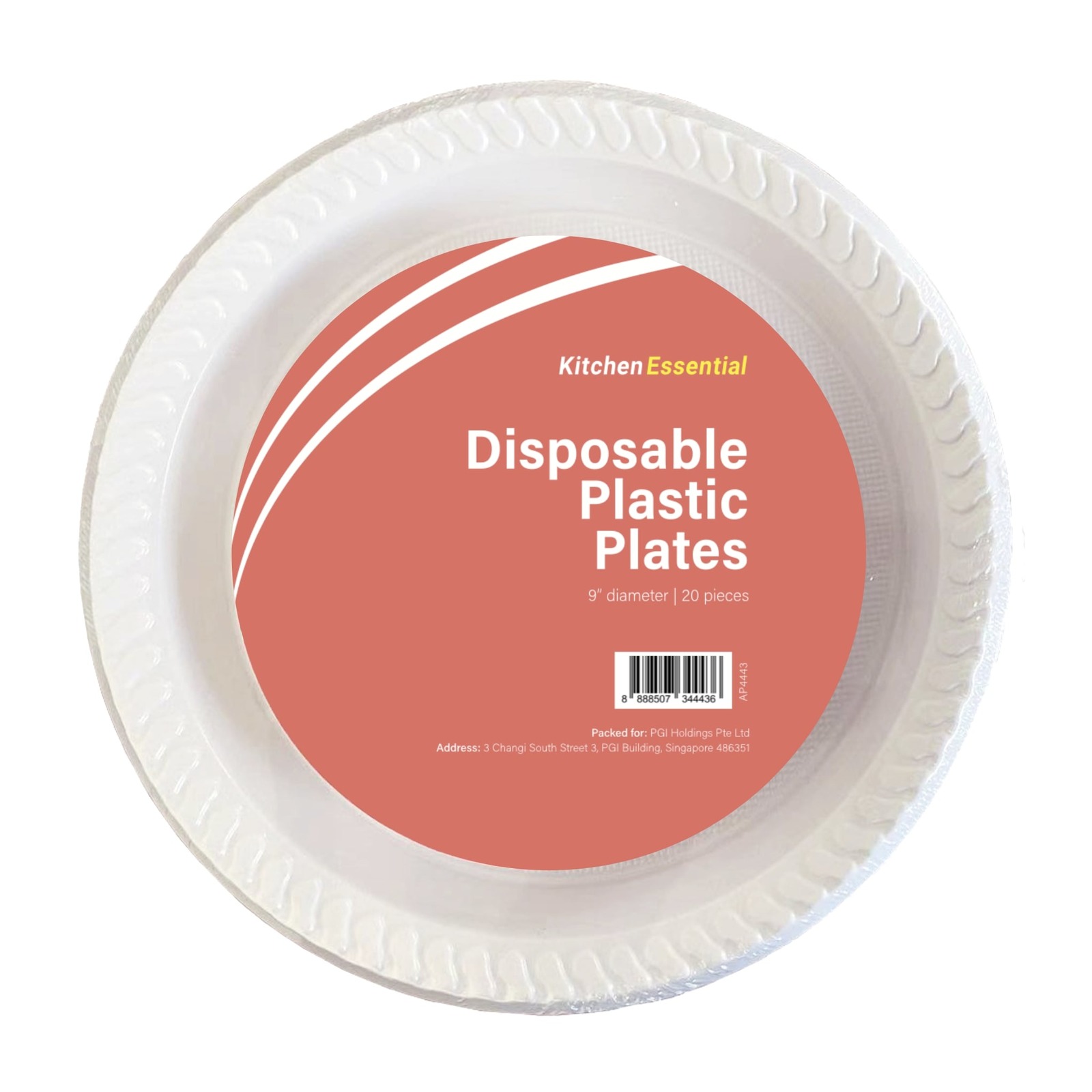Kitchen Essentials Plastic Plate 9" (20pcs) | NTUC FairPrice