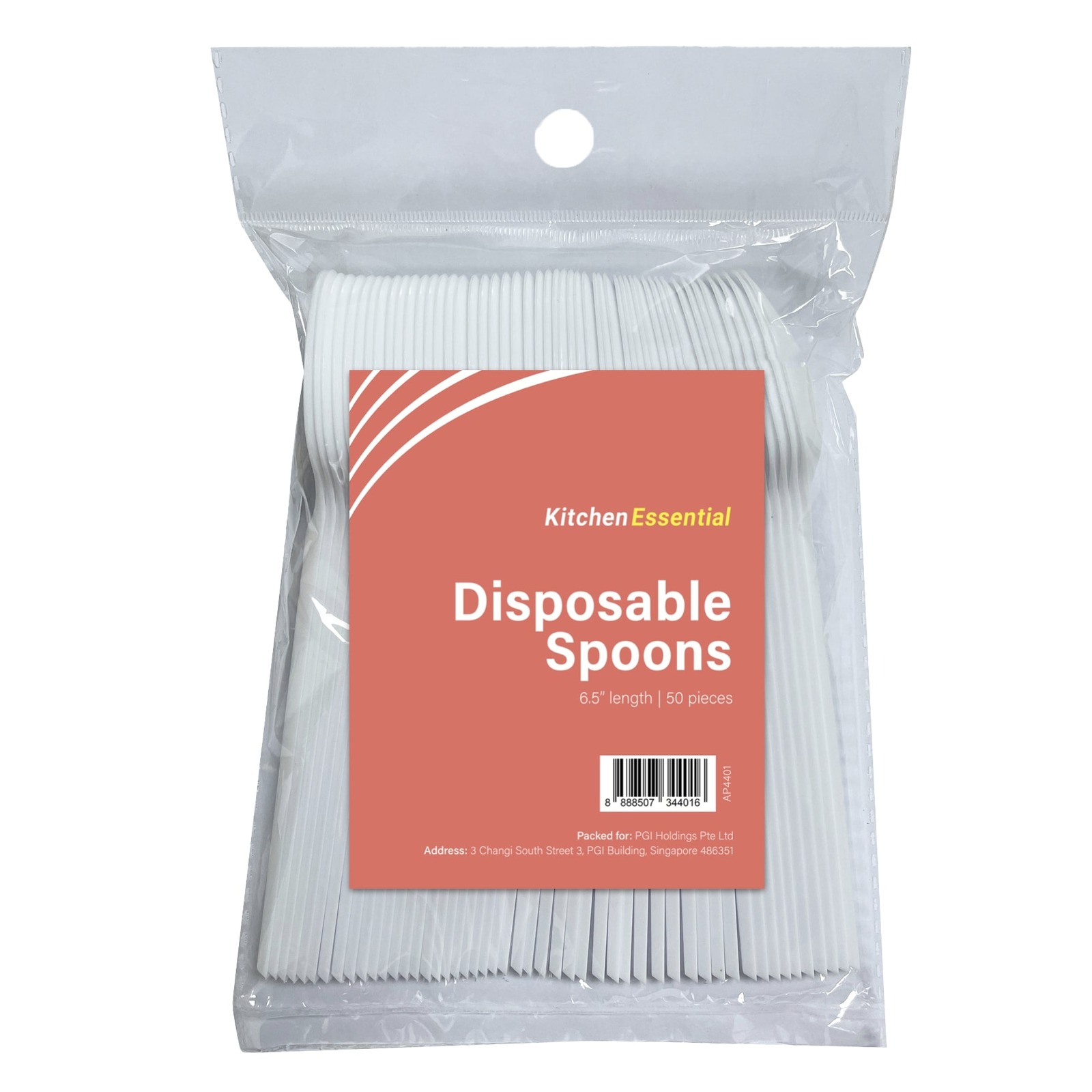 Kitchen Essentials Plastic Spoon (50pcs) | NTUC FairPrice
