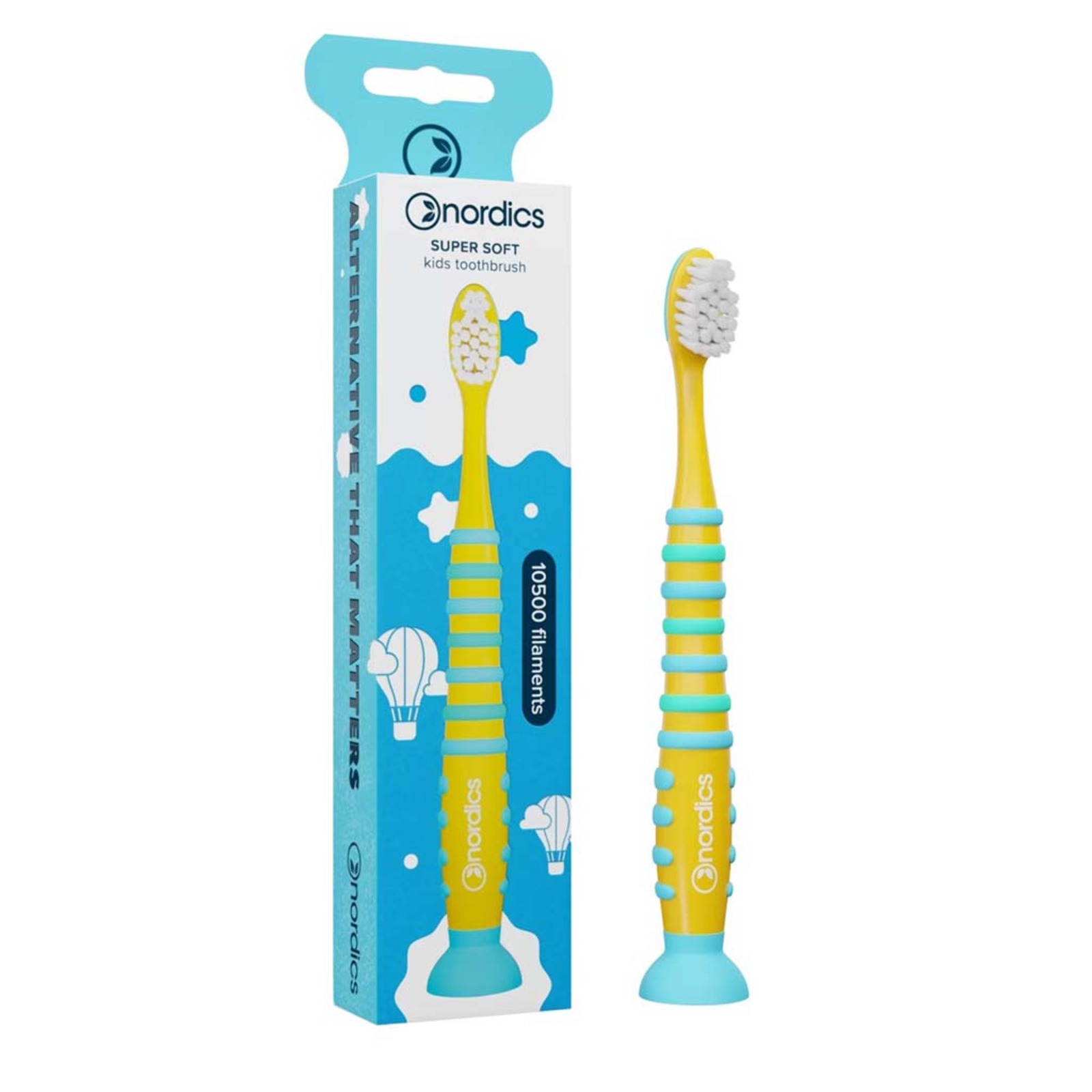 Nordics Premium Kids Toothbrush Rocket Yellow Soft | NTUC FairPrice