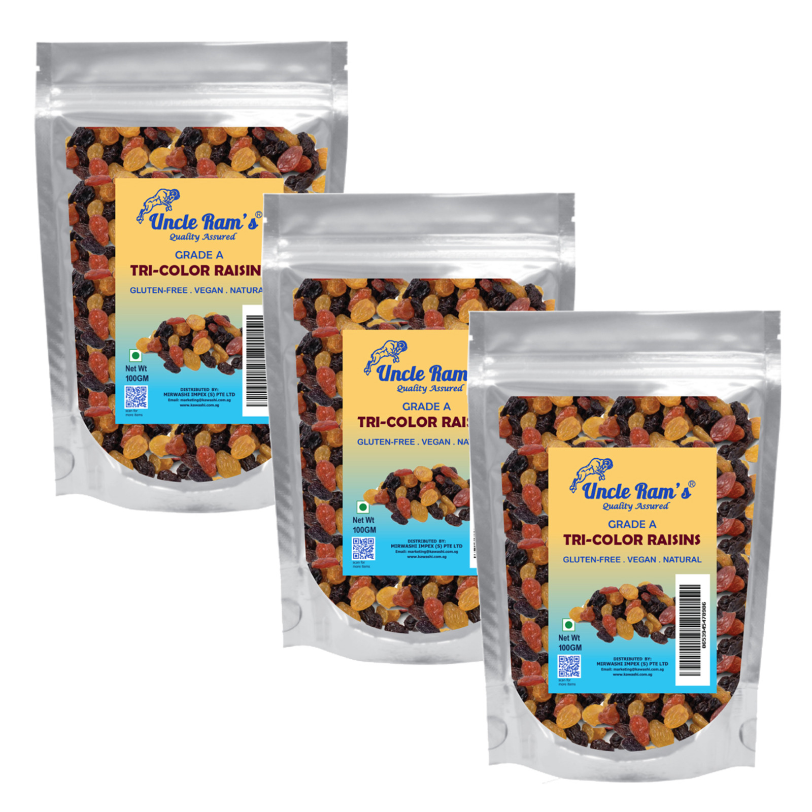 UNCLE RAM'S Tri-Color Raisins - 100g | NTUC FairPrice