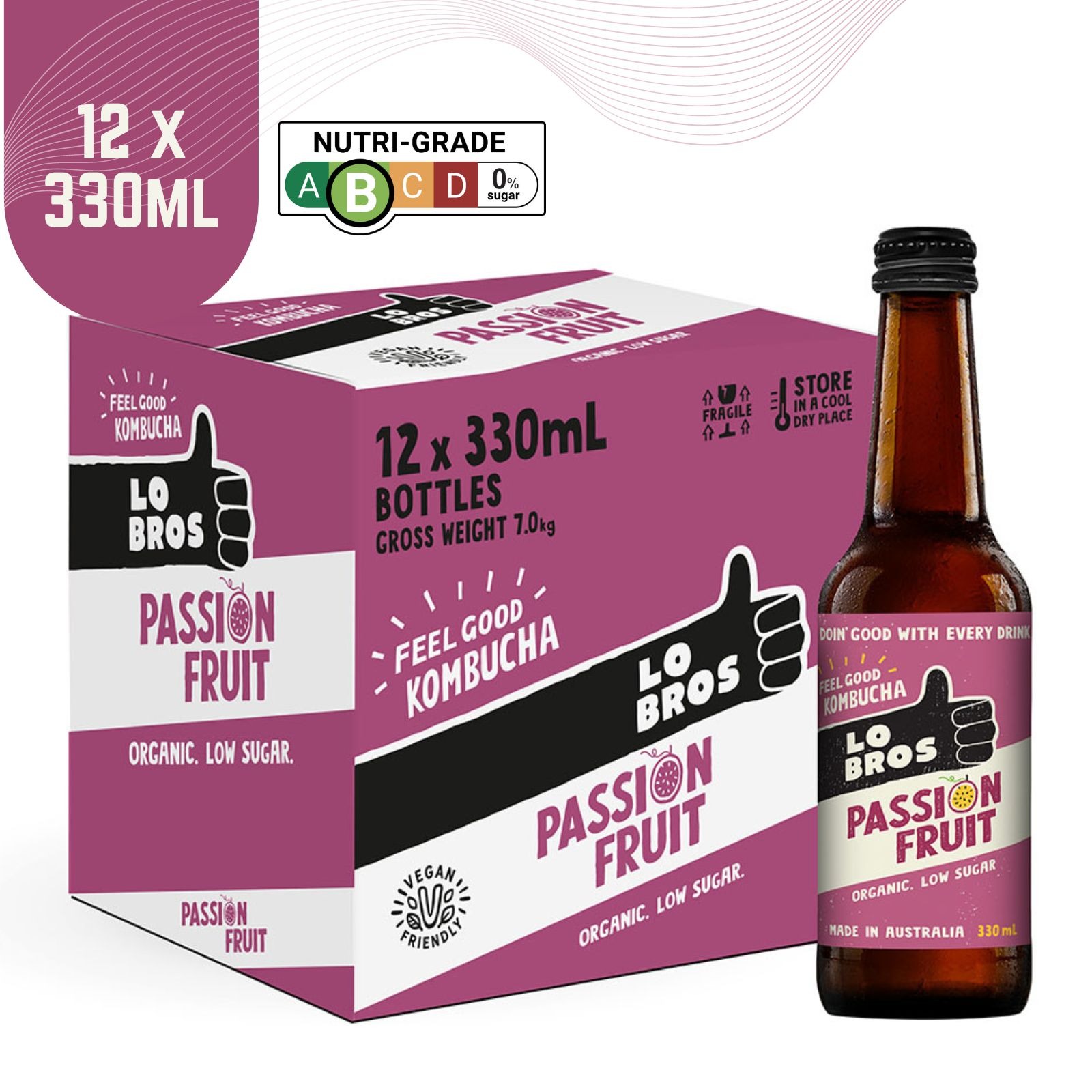 Lo Bros Organic Kombucha - Passionfruit | NTUC FairPrice