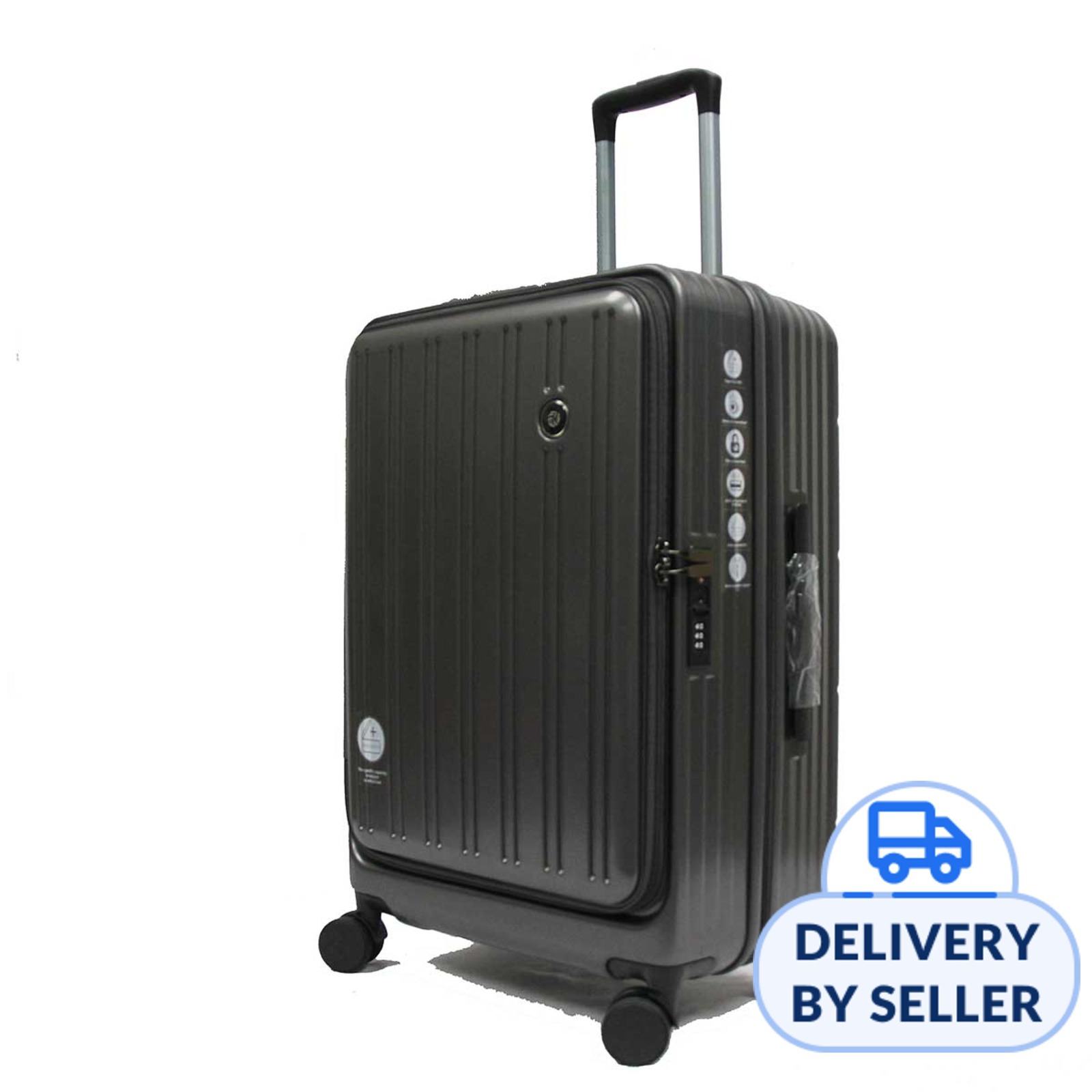 24" Cavernous ABS Expandable Anti-theft Luggage - Grey | NTUC FairPrice