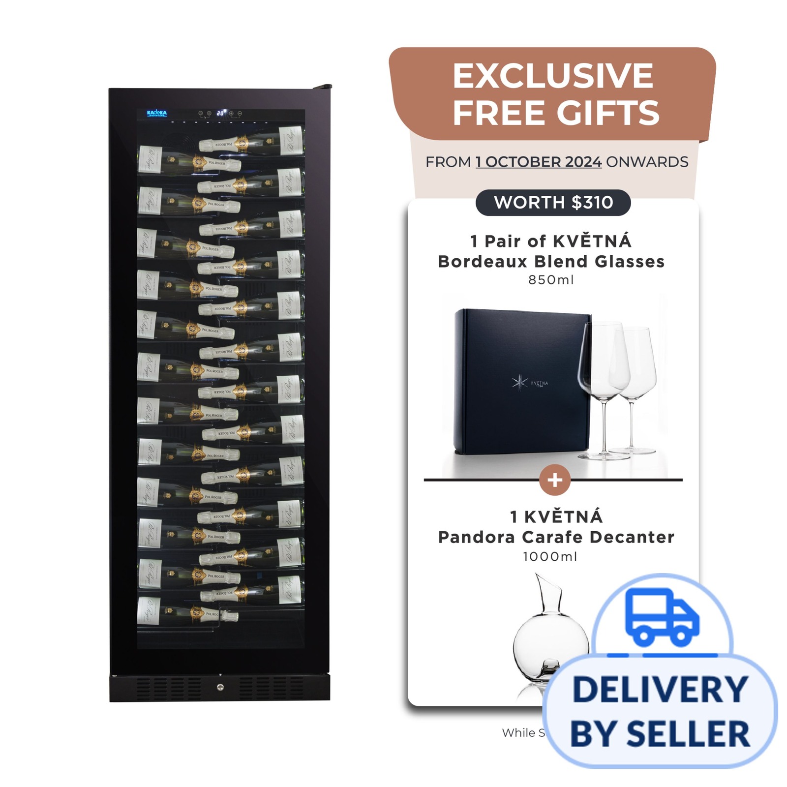 KADEKA KS140TL Signature Series 140 Bottles Wine Chiller | NTUC FairPrice