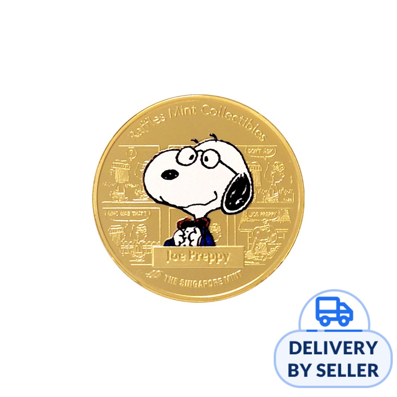Joe Preppy Snoopy 24K Gold Plated Commemorative Medallion | NTUC FairPrice