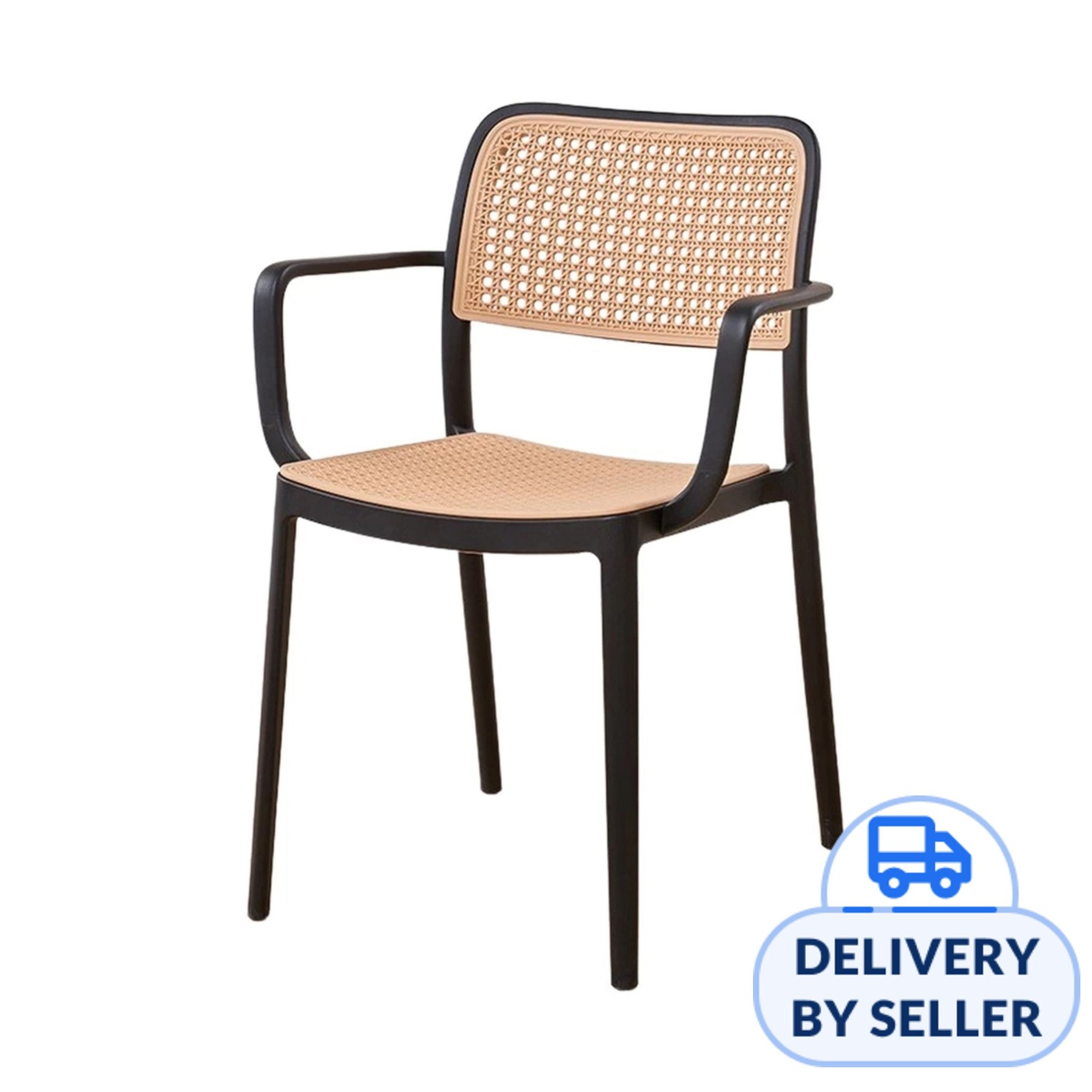 JIJI.SG KLAUS Stackable Chair with Arm rest - Black | NTUC FairPrice