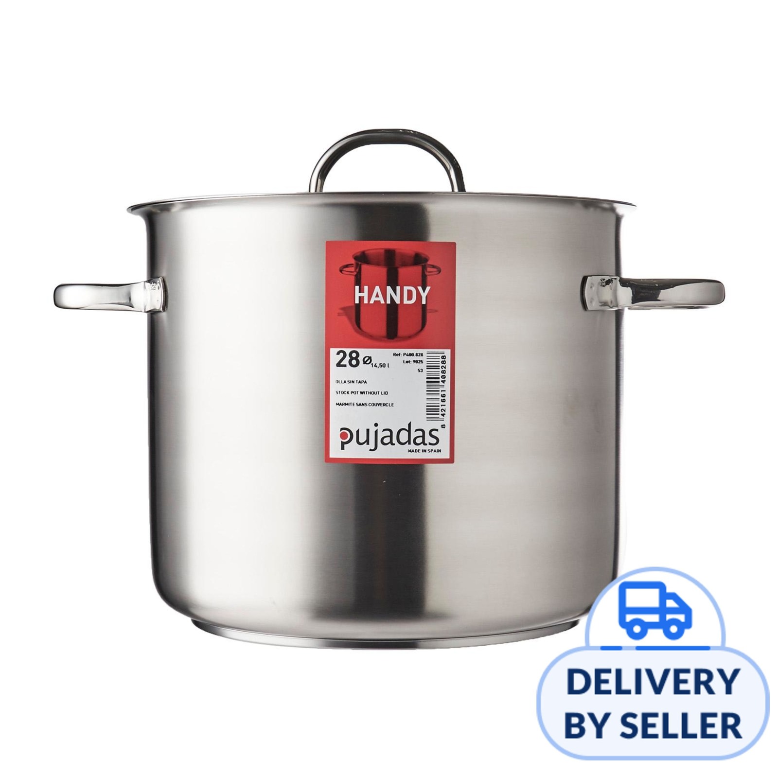 Pujadas Stainless Steel Stock Pot 14.5Ltr With Lid - 28cm | NTUC FairPrice