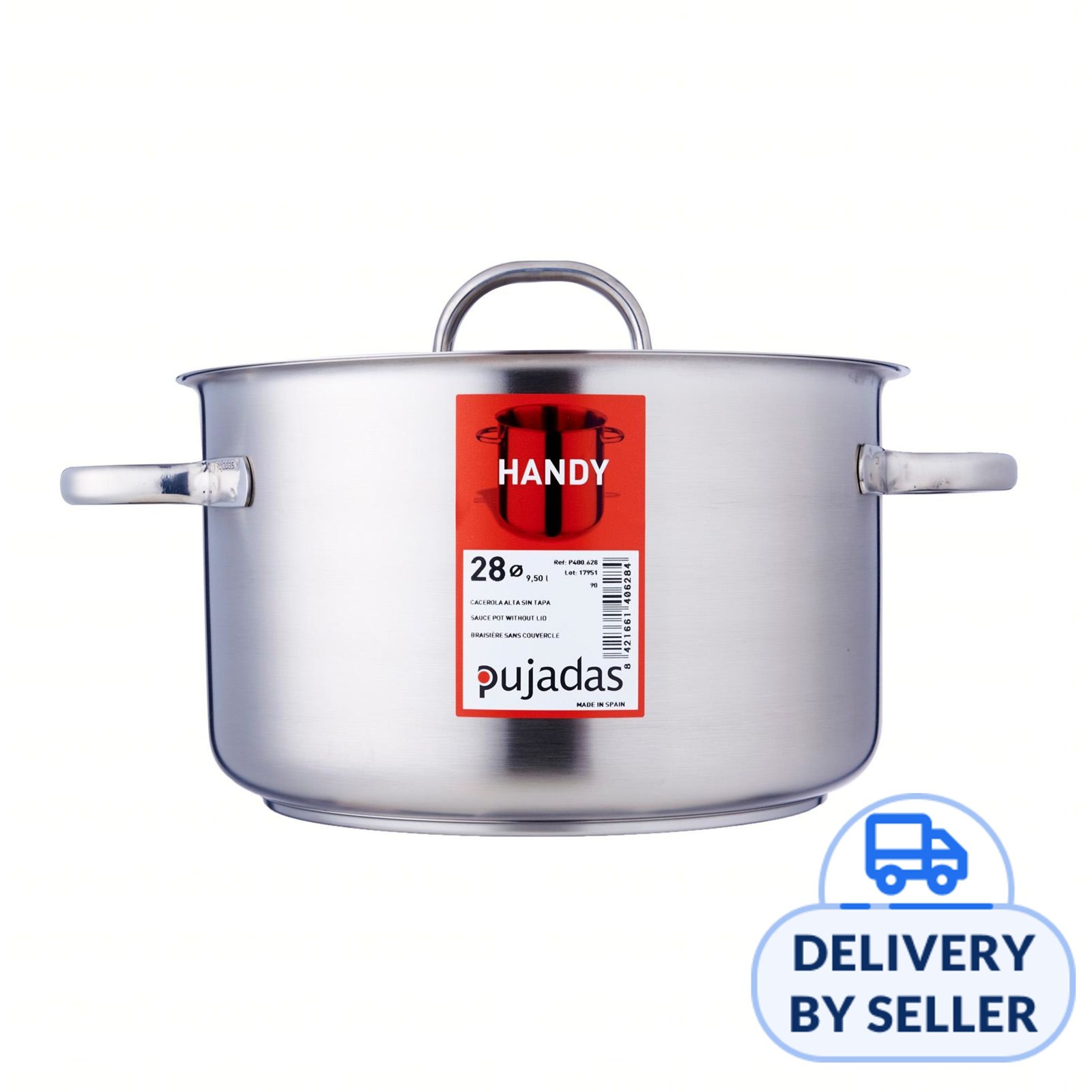 Pujadas Stainless Steel Sauce Pot 9.5Ltr With Lid - 28Cm | NTUC FairPrice