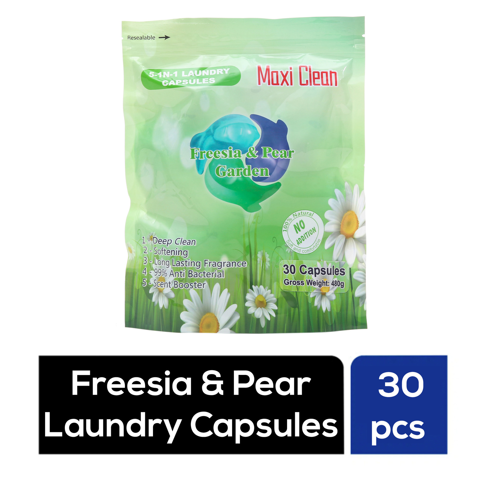 Maxi Clean 5in1 Laundry Capsules Pods - Freesia & Pear Refill | NTUC ...