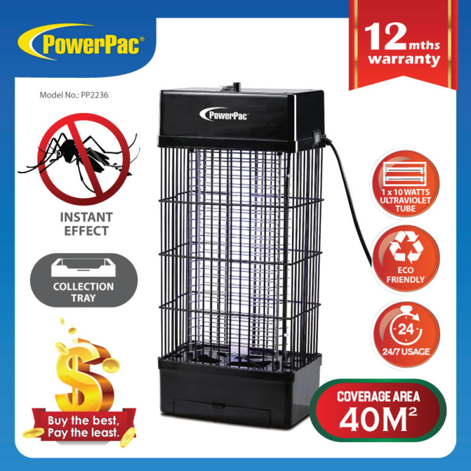 PowerPac Mosquito Killer Trap, Insect Repellent PP2236 | NTUC FairPrice