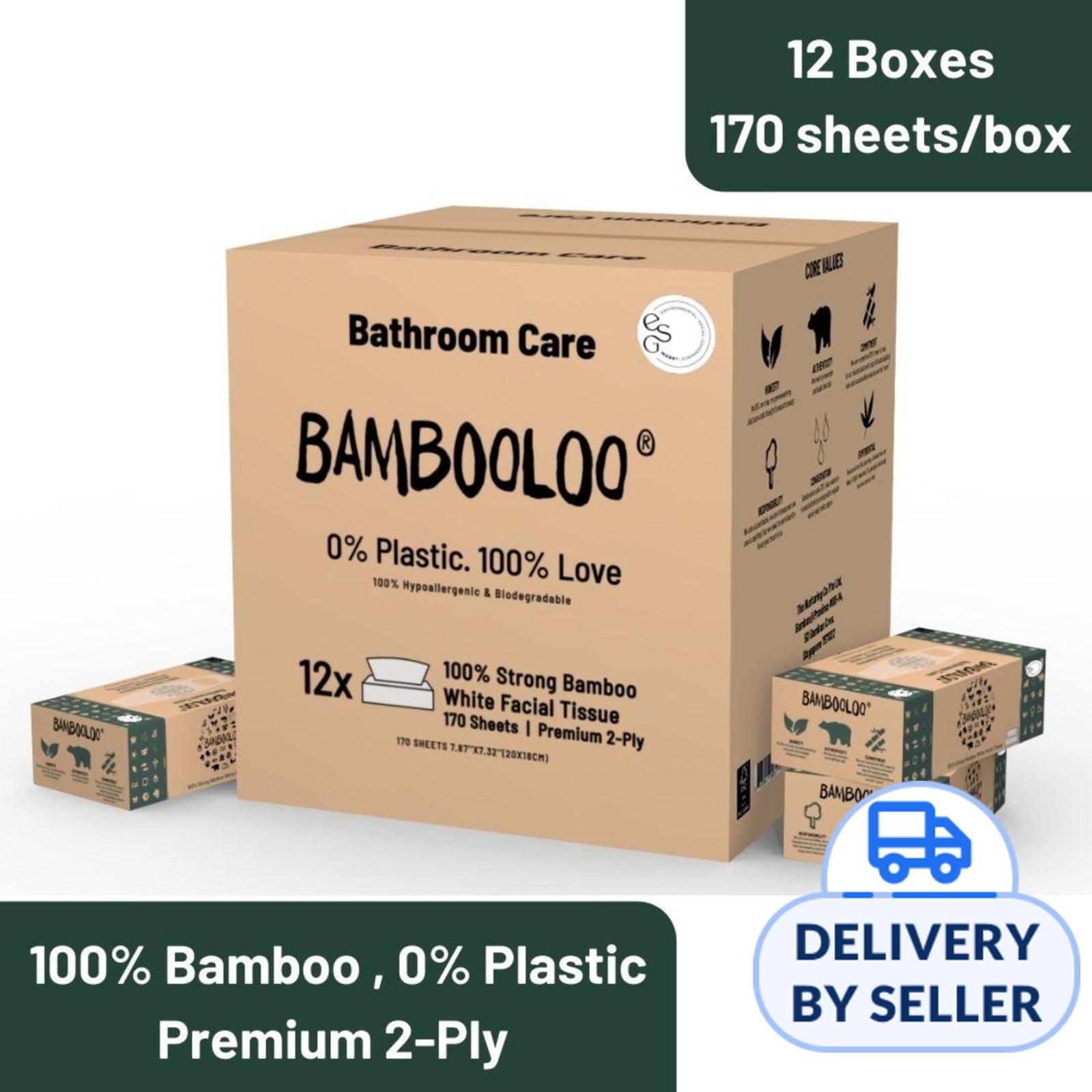 Bambooloo Bamboo Facial Tissues Carton | NTUC FairPrice