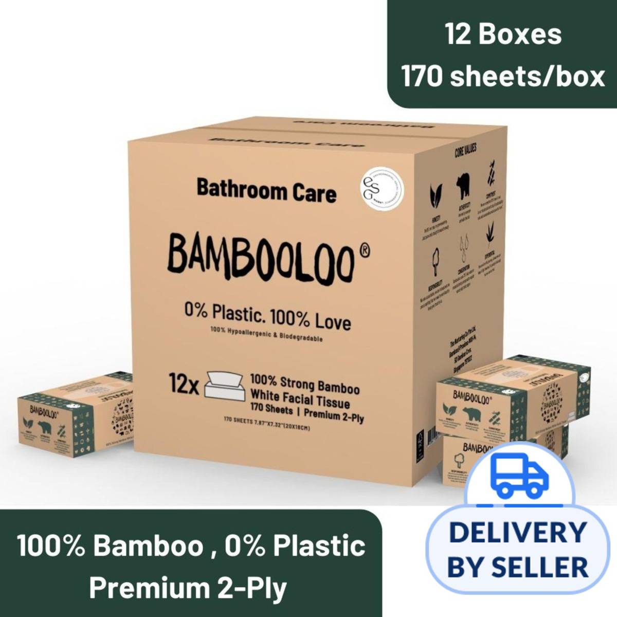 Bambooloo Bamboo Facial Tissues Carton | NTUC FairPrice