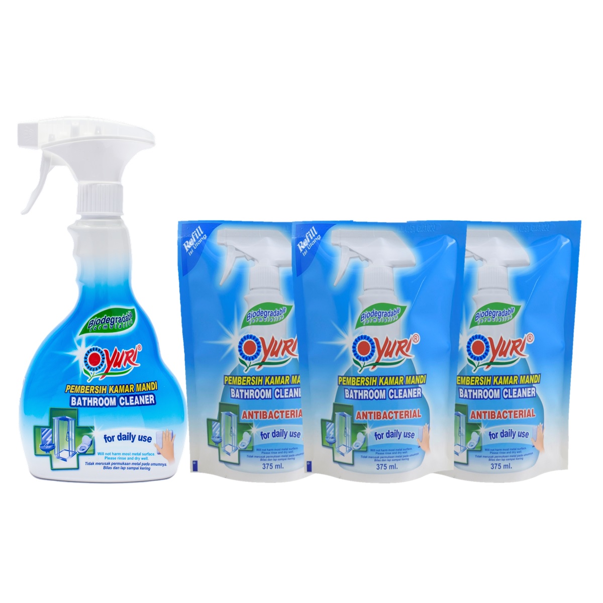 Yuri Bathroom Cleaner & Refills Bundle | NTUC FairPrice