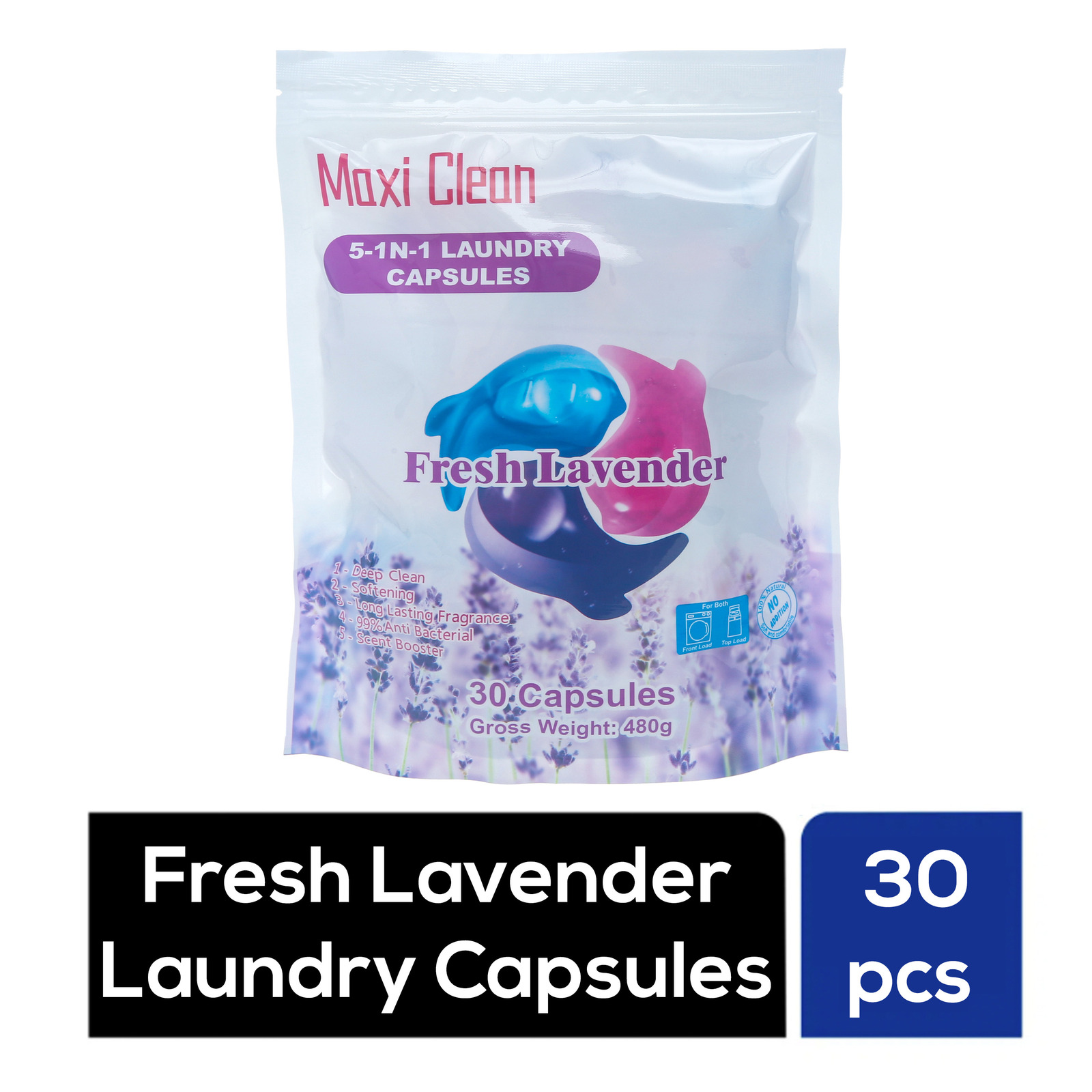 Maxi Clean 5in1 Laundry Capsules Pods - Fresh Lavender Refill | NTUC ...