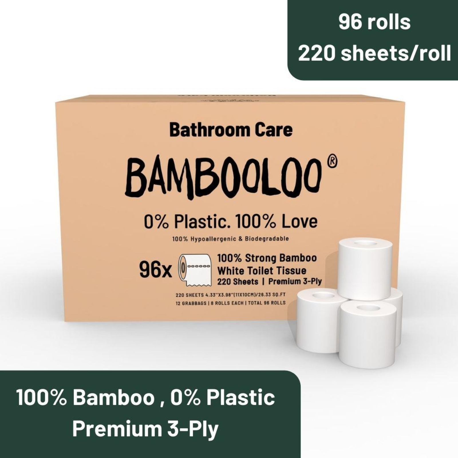 Bambooloo 100% Bamboo Toilet Rolls Family Box | NTUC FairPrice