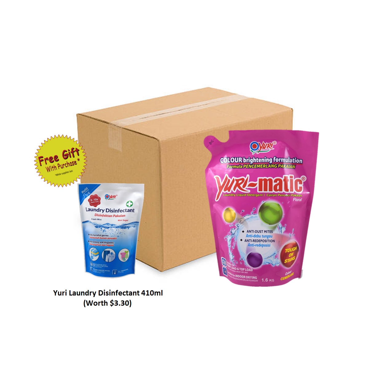 Yuri-Matic AB Laundry Liquid Refill Colour - Carton | NTUC FairPrice