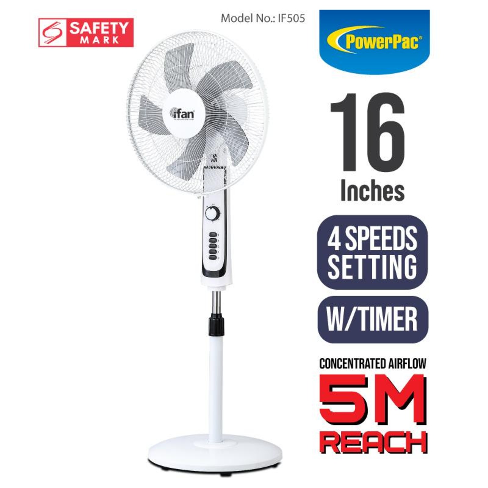 PowerPac (IF505) 16 Inch Stand Fan | NTUC FairPrice