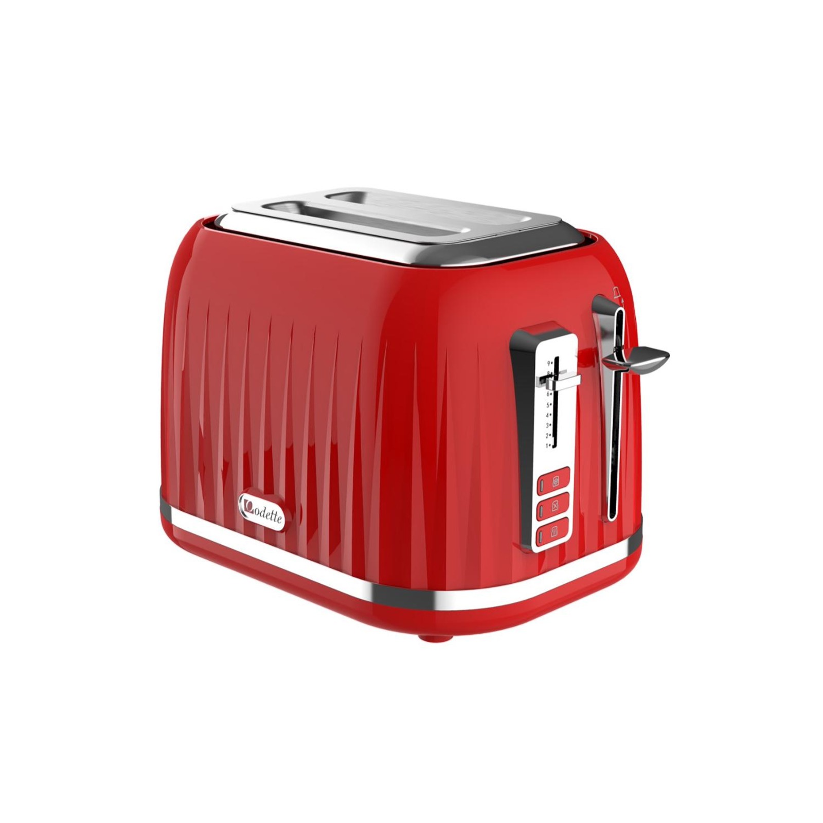Odette Jukebox Series 2-Slice Bread Toaster (Red) | NTUC FairPrice