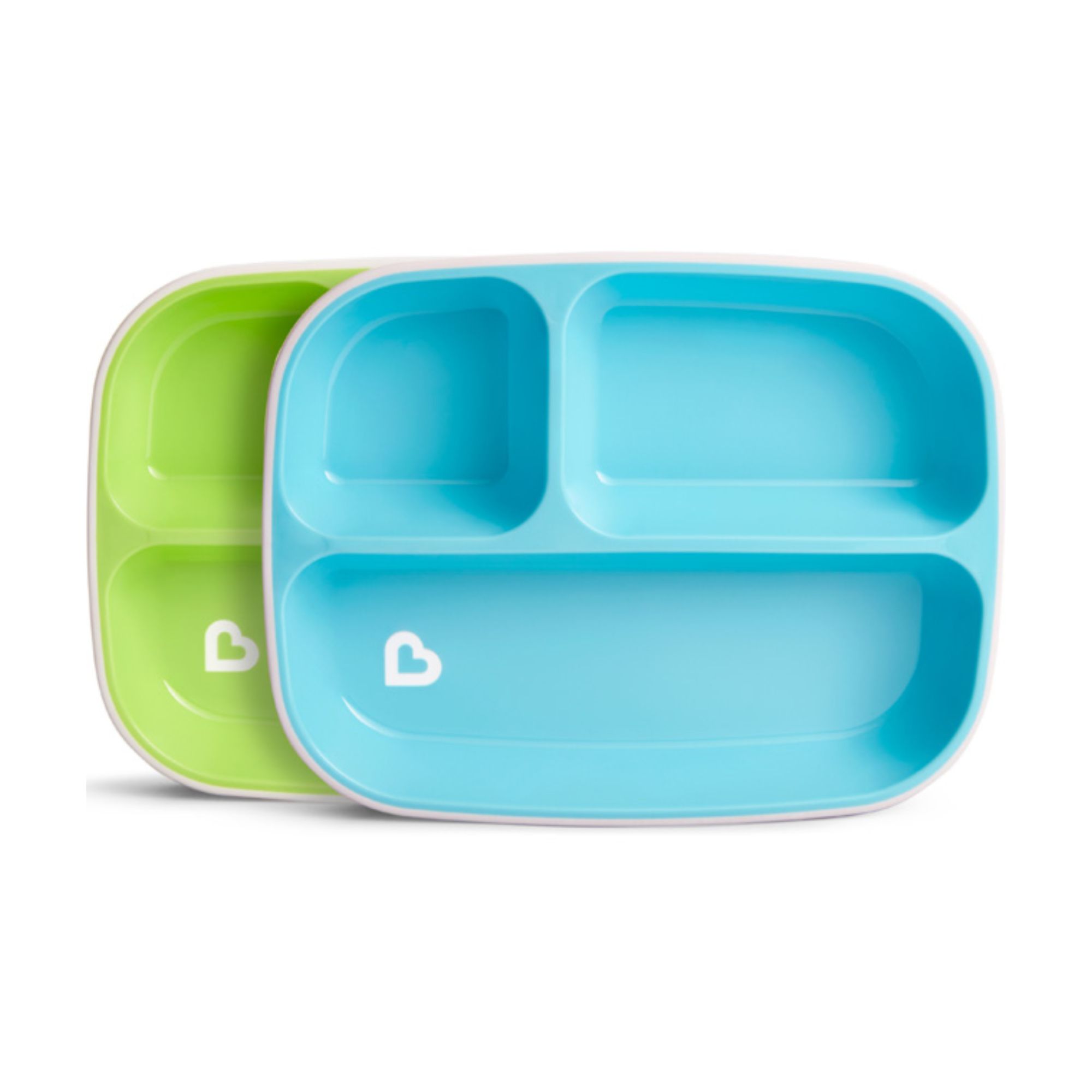 Munchkin Splash Toddler Divided Plates (Blue & Green) | NTUC FairPrice