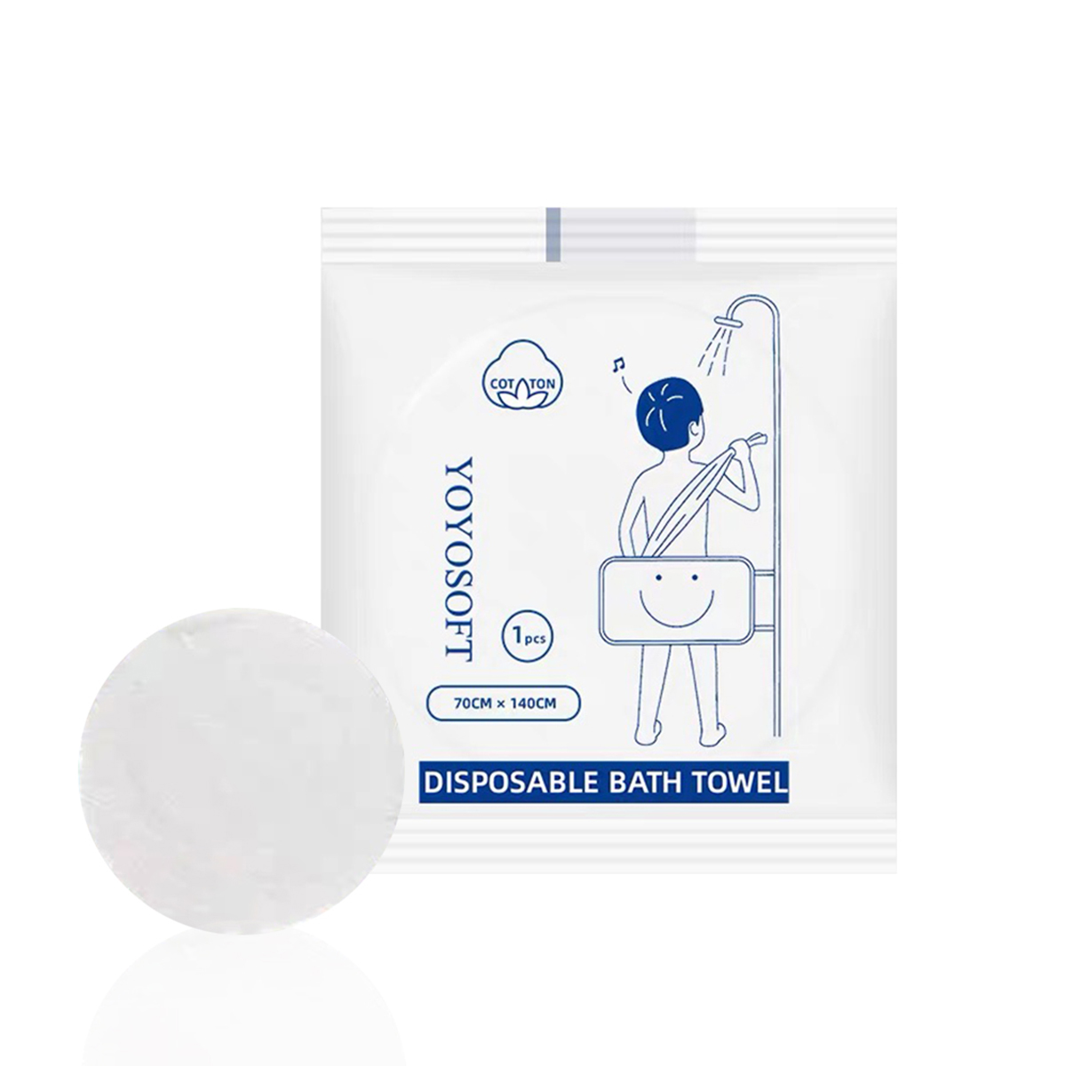 Compressed Disposable Bath Towel With Embossed Texture | NTUC FairPrice