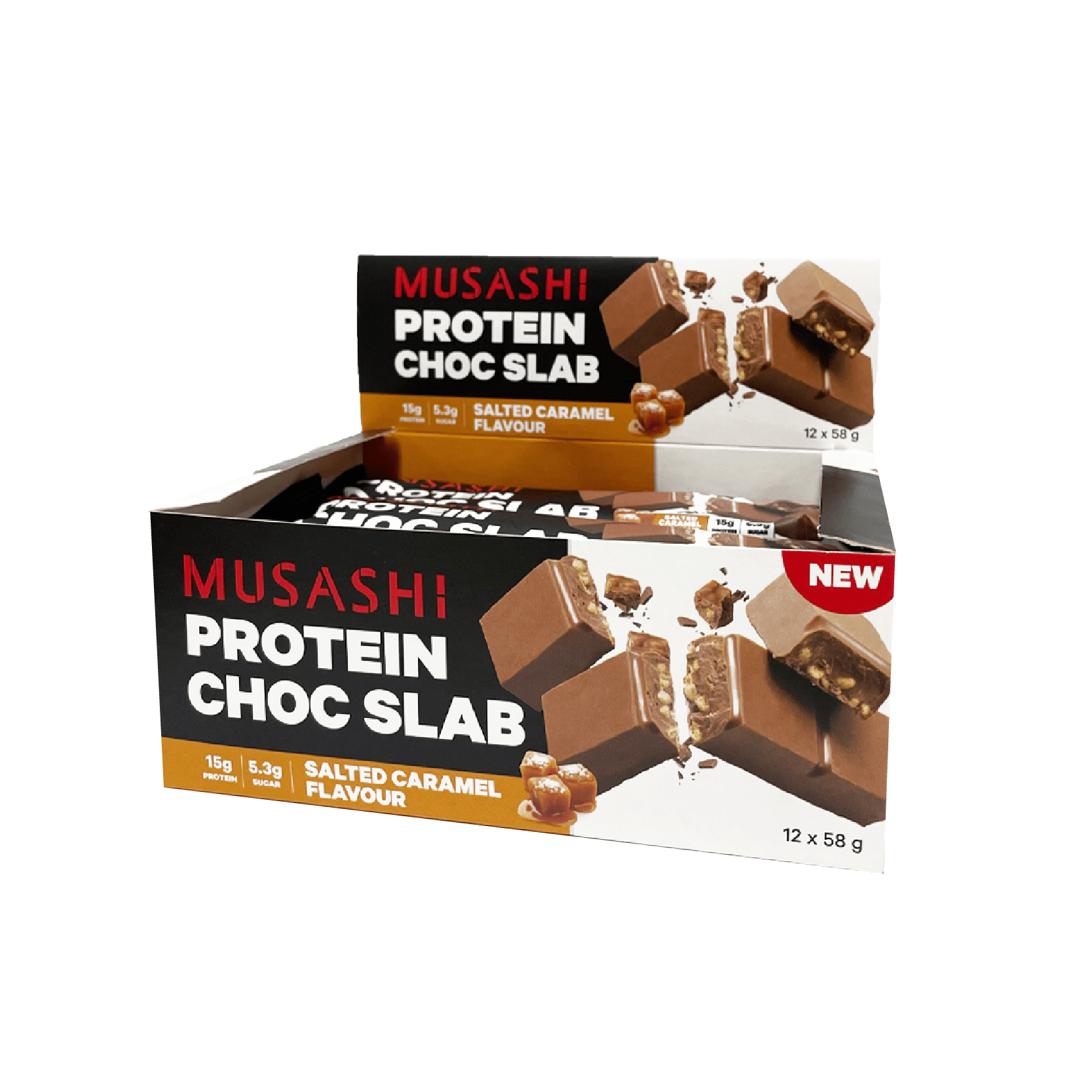 Musashi Protein Slab Bar Choc Salted Caramel (Box of 12) | NTUC FairPrice