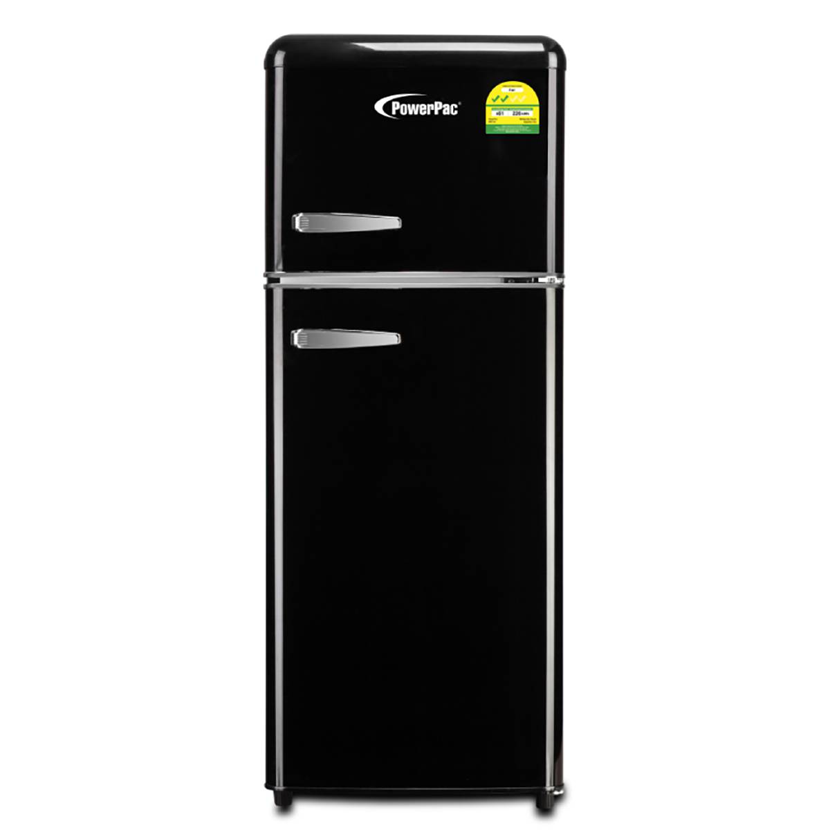 PowerPac (PPF118) 2 Door Retro Fridge 114L - Black | NTUC FairPrice